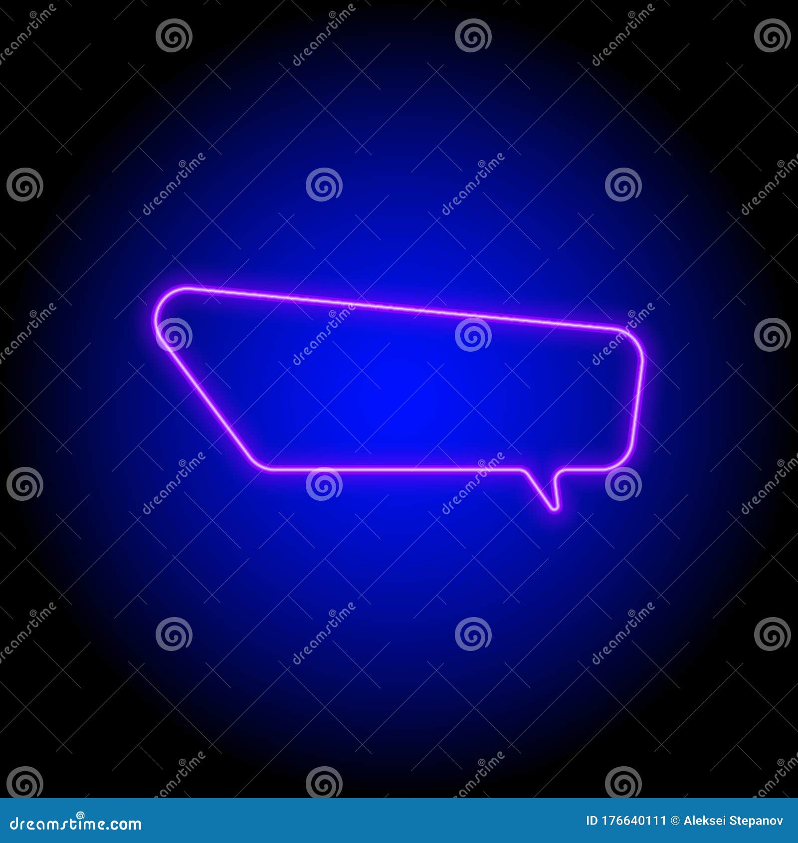 Vector Neon Flat Design Icon of Message Symbol Stock Illustration ...