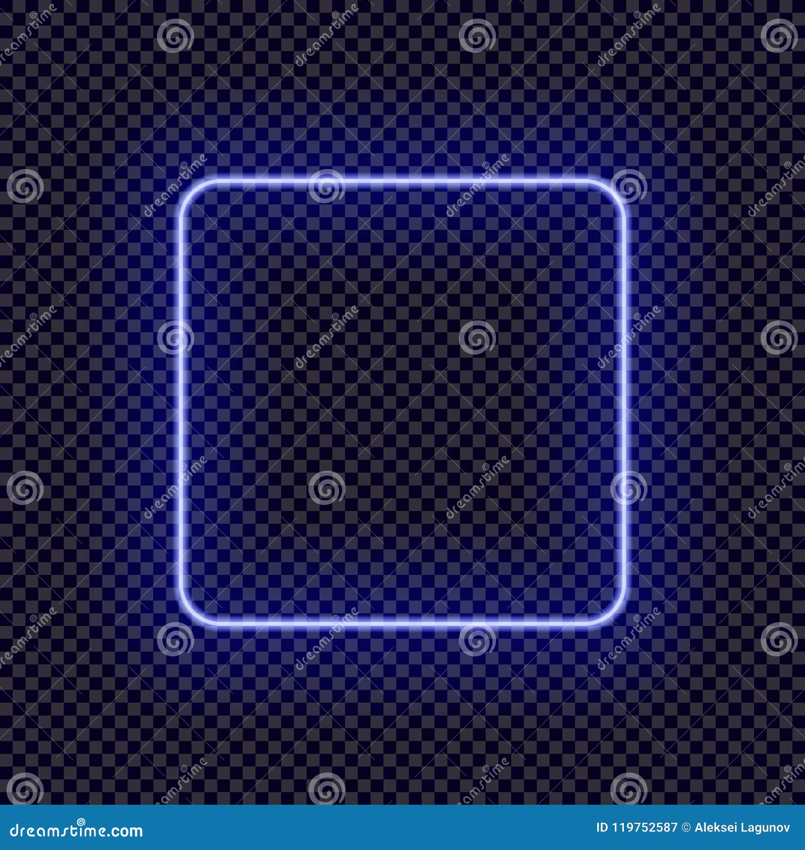 Vector Neon Frame, Blank Border Template, Luminous Square Frame. Stock ...