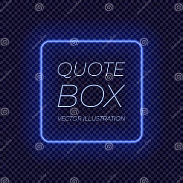 Vector Neon Frame, Bright Blue Square Border, Transparent Background ...