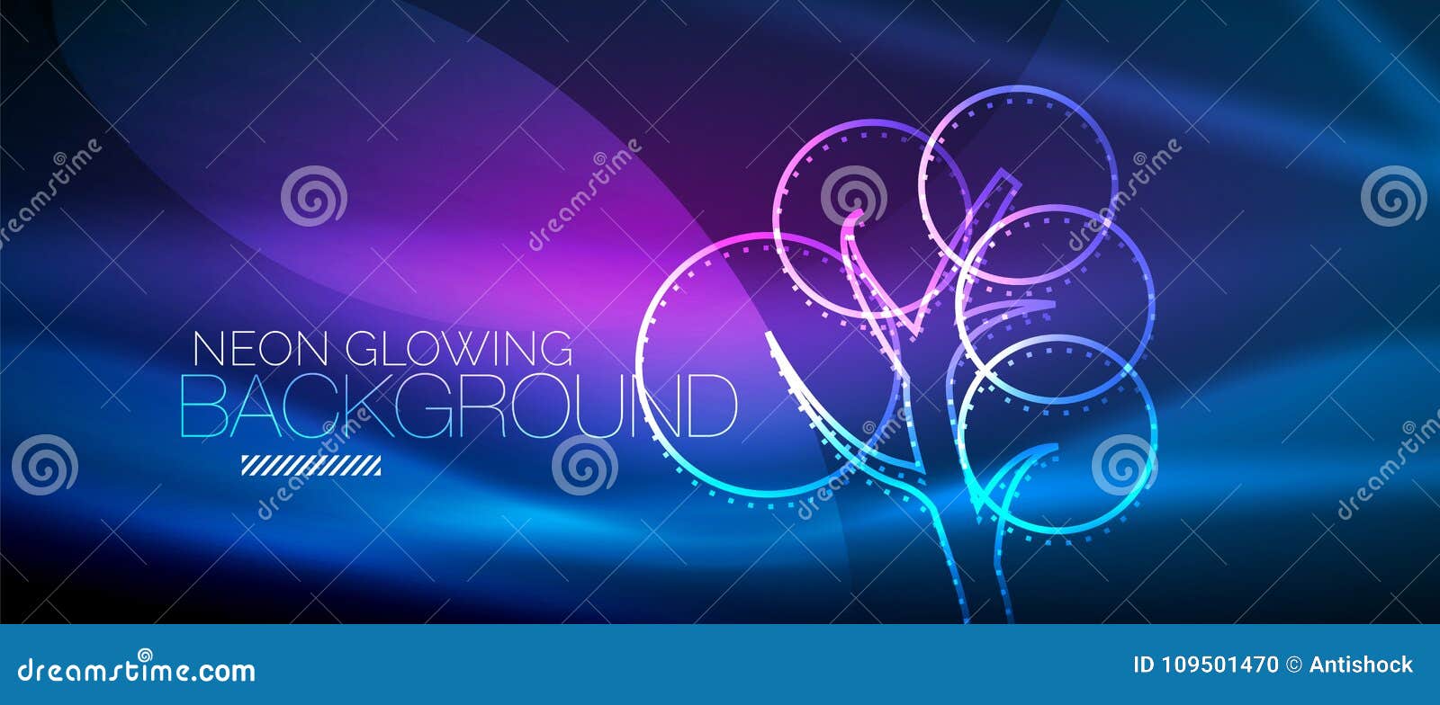 Vector Neon Glowing Tree Background Stock Vector - Illustration of neon ...