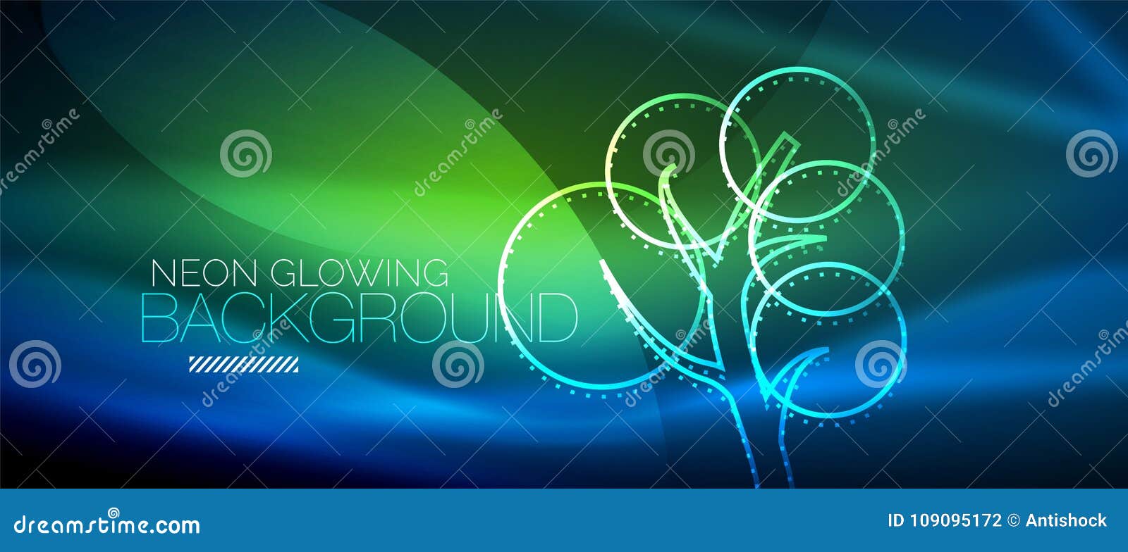 Vector Neon Glowing Tree Background Stock Vector - Illustration of ...