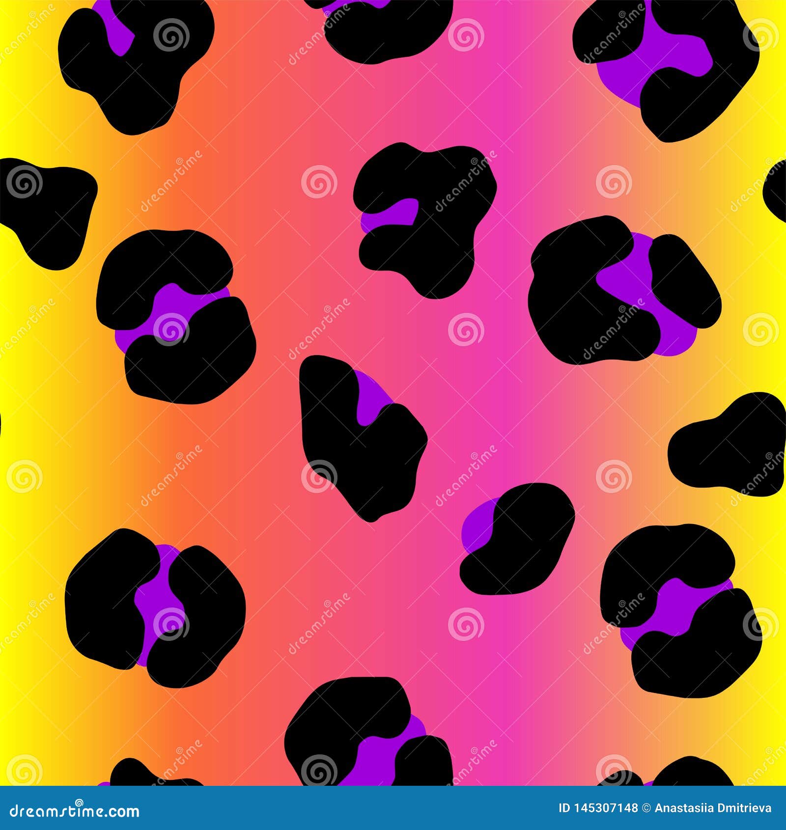 Seamless Neon Leopard Pattern Stock Vector - Illustration of print ...