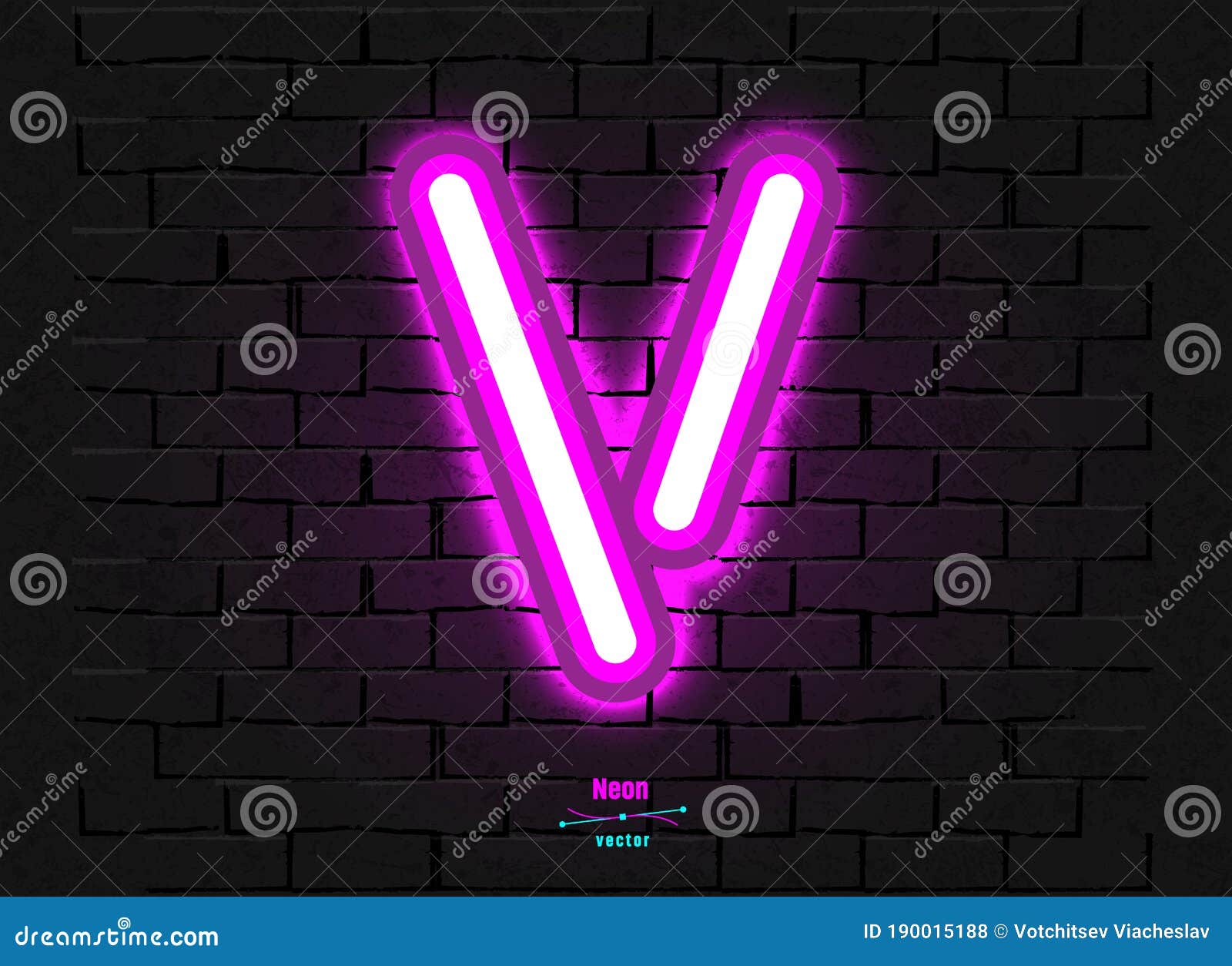 Vector Neon Letter stock vector. Illustration of modern - 190015188
