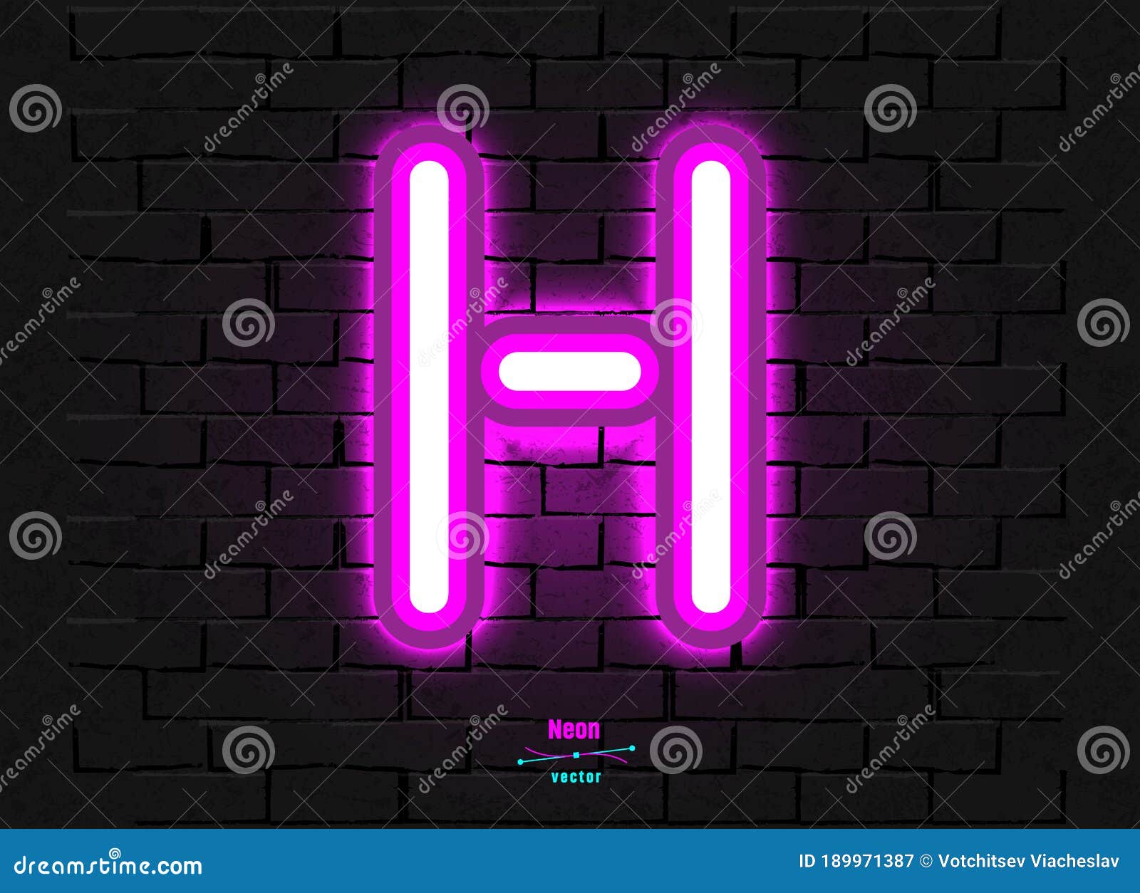 Vector Neon Letter stock vector. Illustration of advertisement - 189971387