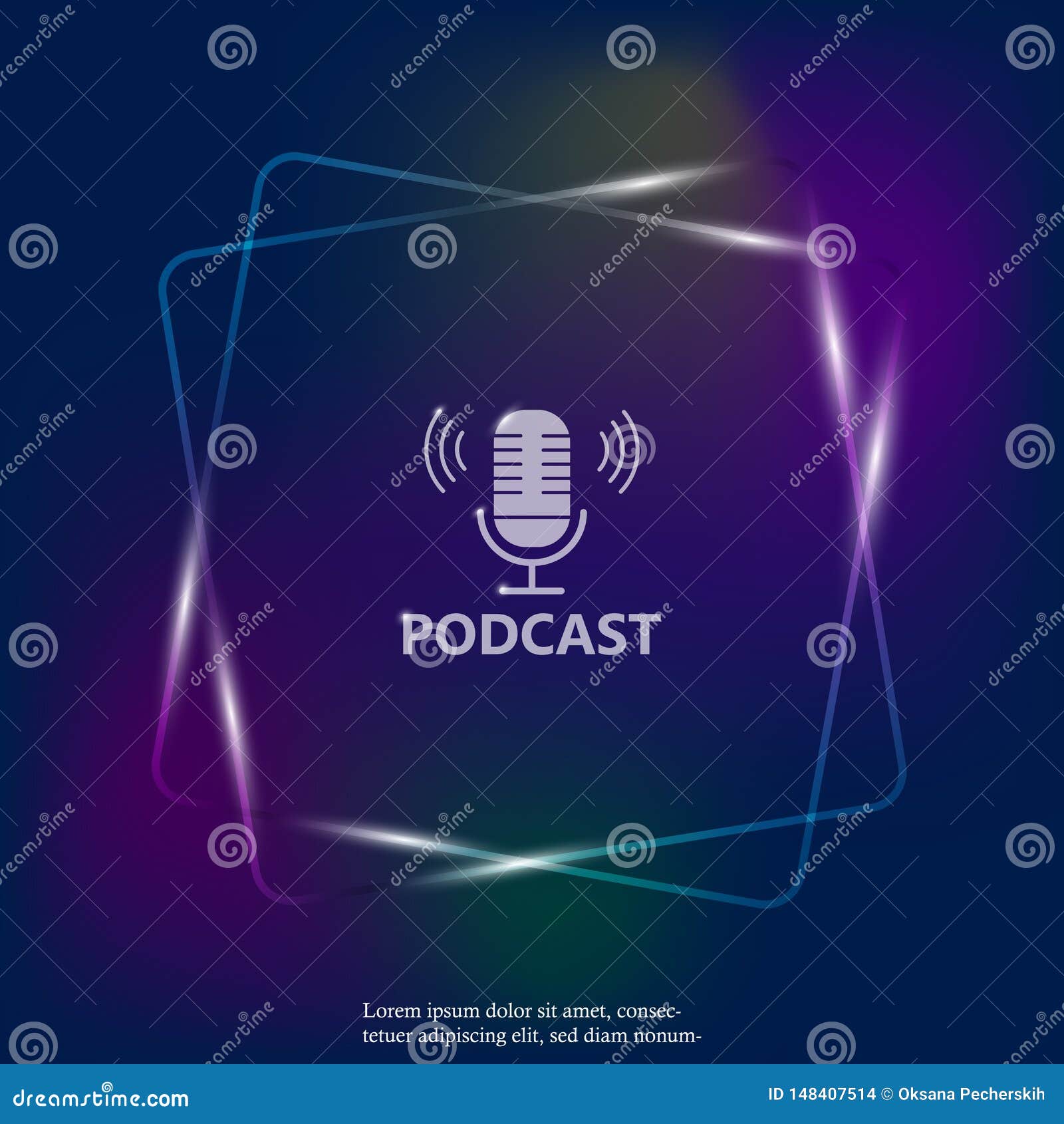Vector Neon Light Icon Podcast Stock Vector - Illustration of ...