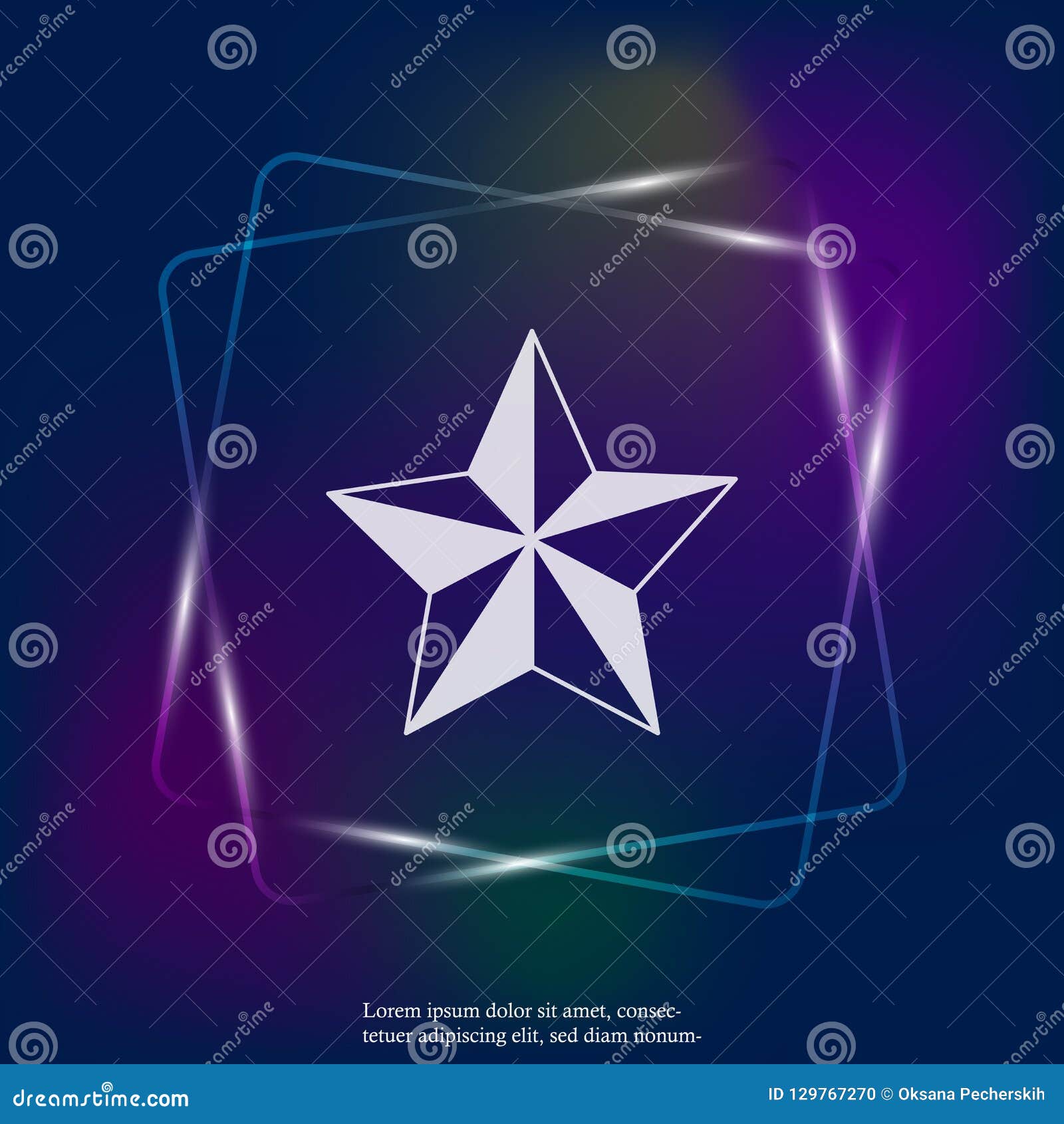 Vector Neon Light Image Five-pointed Star. Star Symbol Stock Vector ...