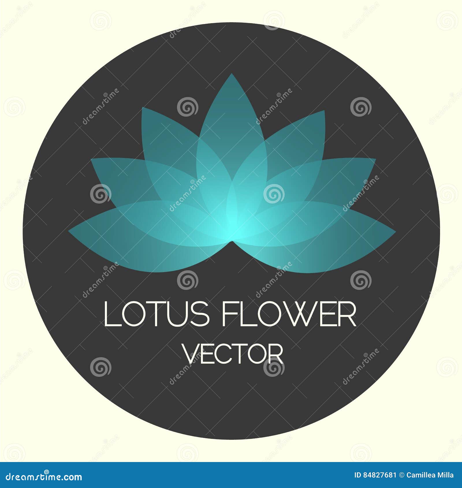 Vector Neon Lotus Circle Logo Illustration EPS 10 Stock Vector ...