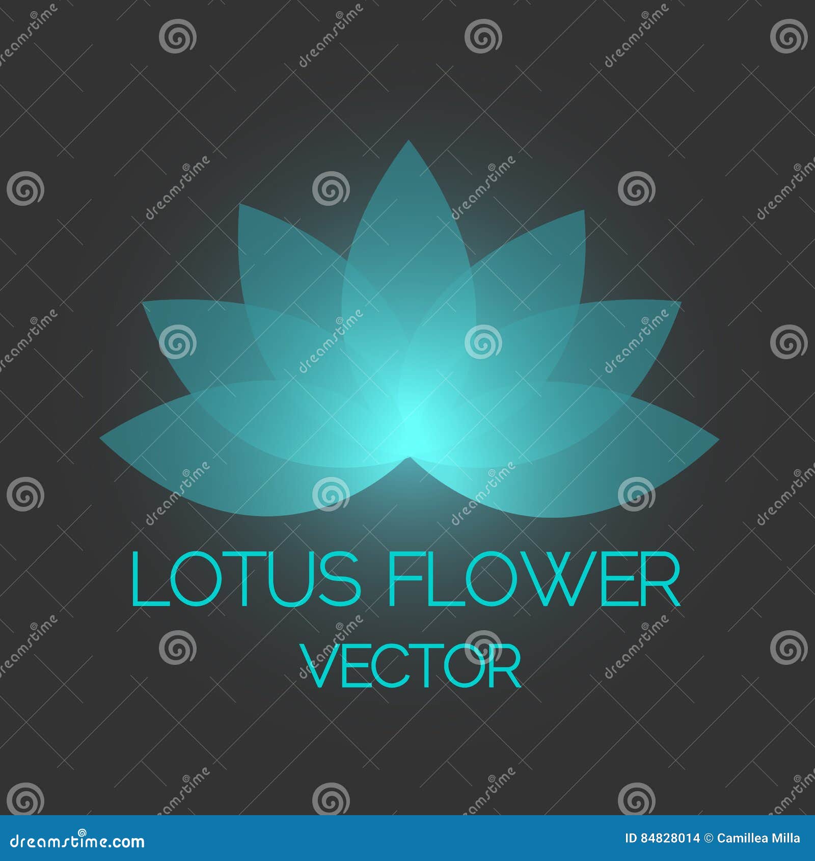 Neon Lotus Flower Icon On Dark Blue Background, Logo Design, Modern ...