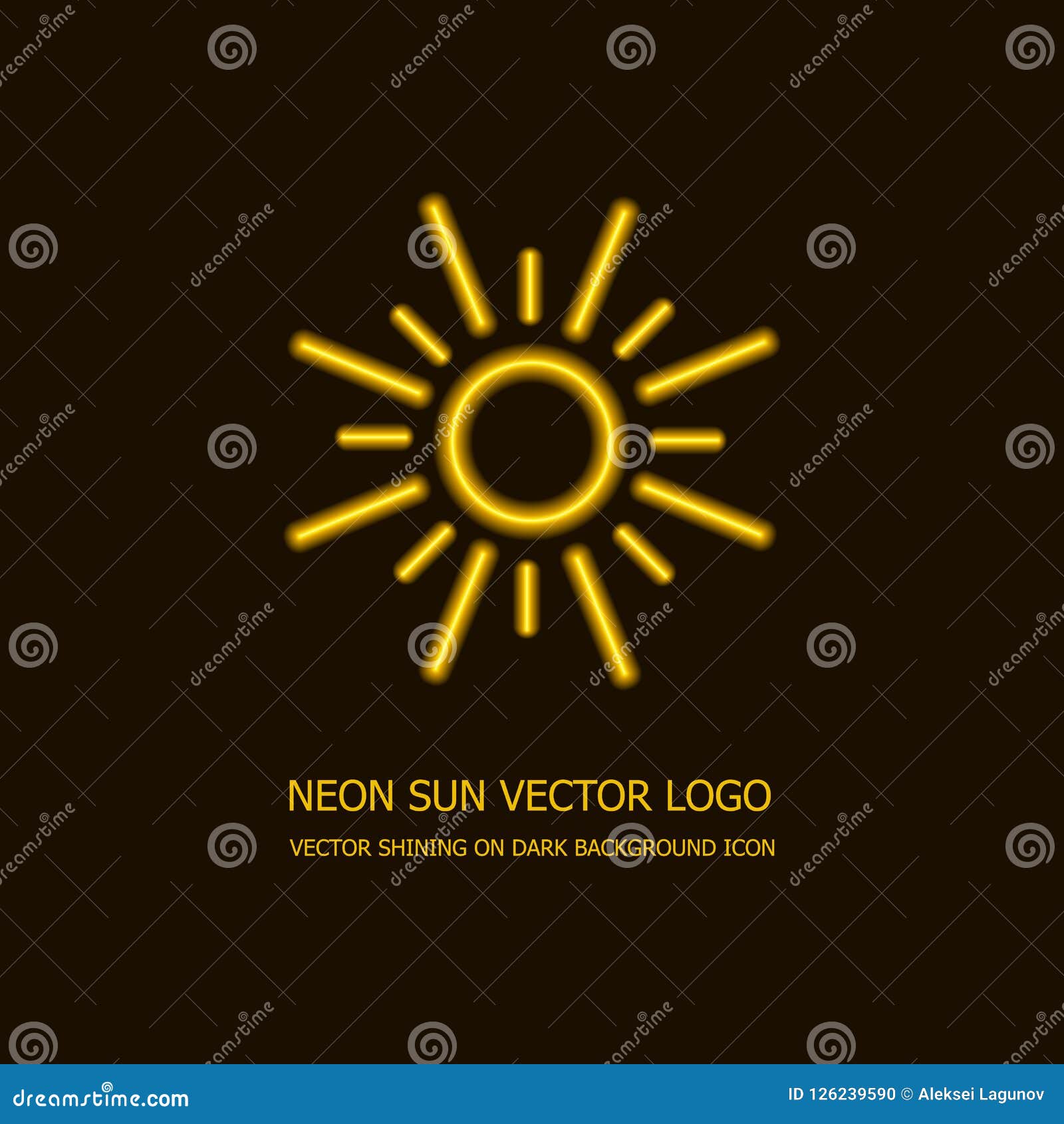 Vector Neon Sun Logo Template, Bright Yellow Light, Glowing Icon. Stock ... Vector Neon Sun Logo Template, Bright Yellow Light, Glowing Icon. Stock ...