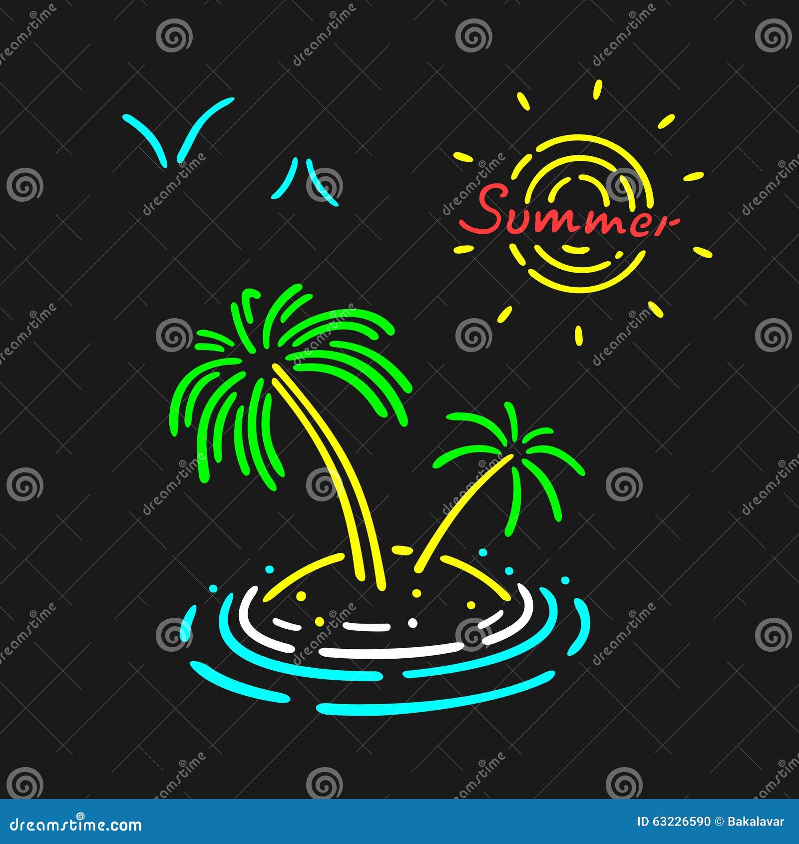 Vector Neon Symbol Palm Tree | CartoonDealer.com #63226590 Vector Neon Symbol Palm Tree | CartoonDealer.com #63226590