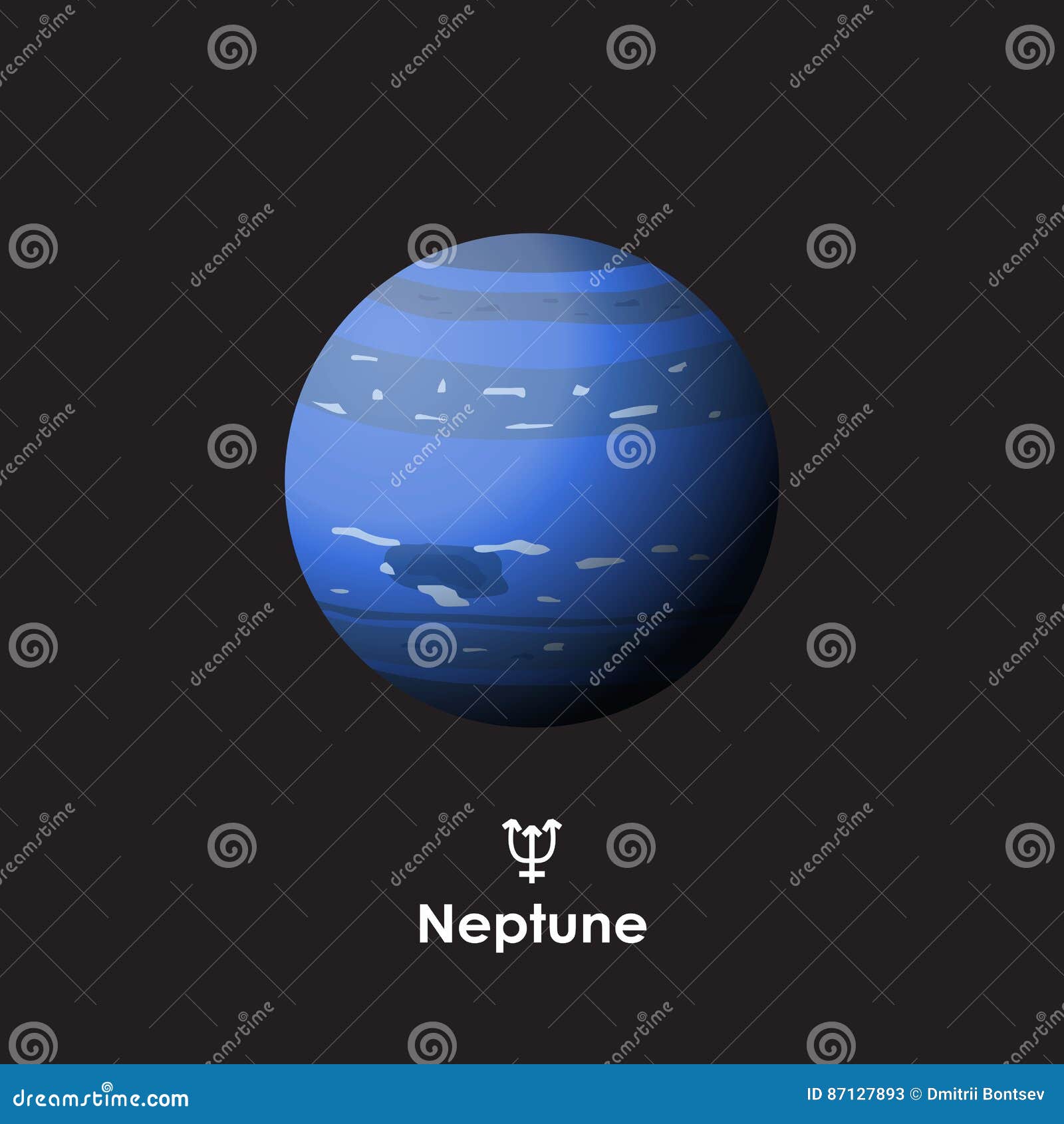 Vector Neptune on Background with Symbol Stock Vector - Illustration of ...