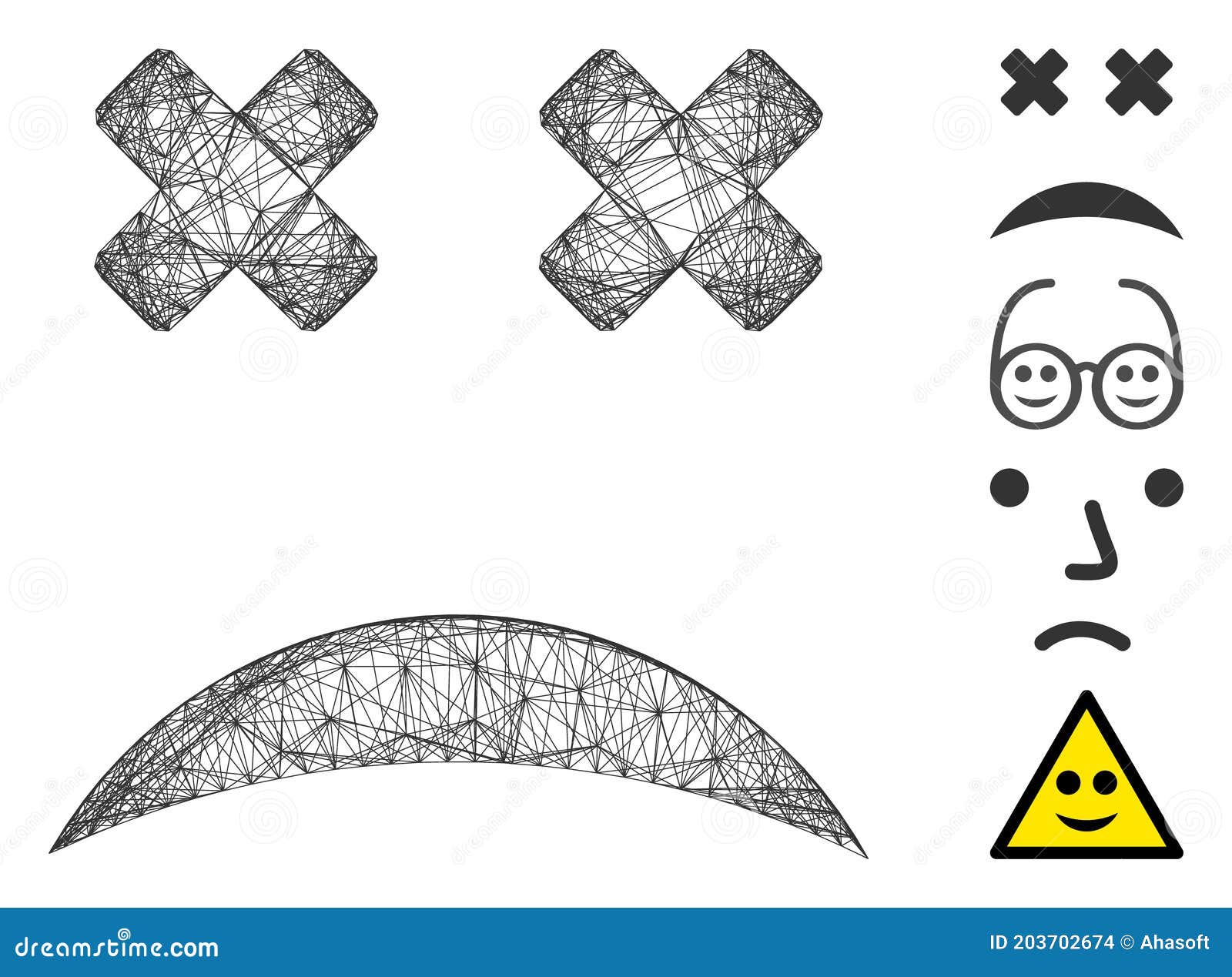 Network Blind Smiley Vector Mesh Stock Illustration - Illustration of ...