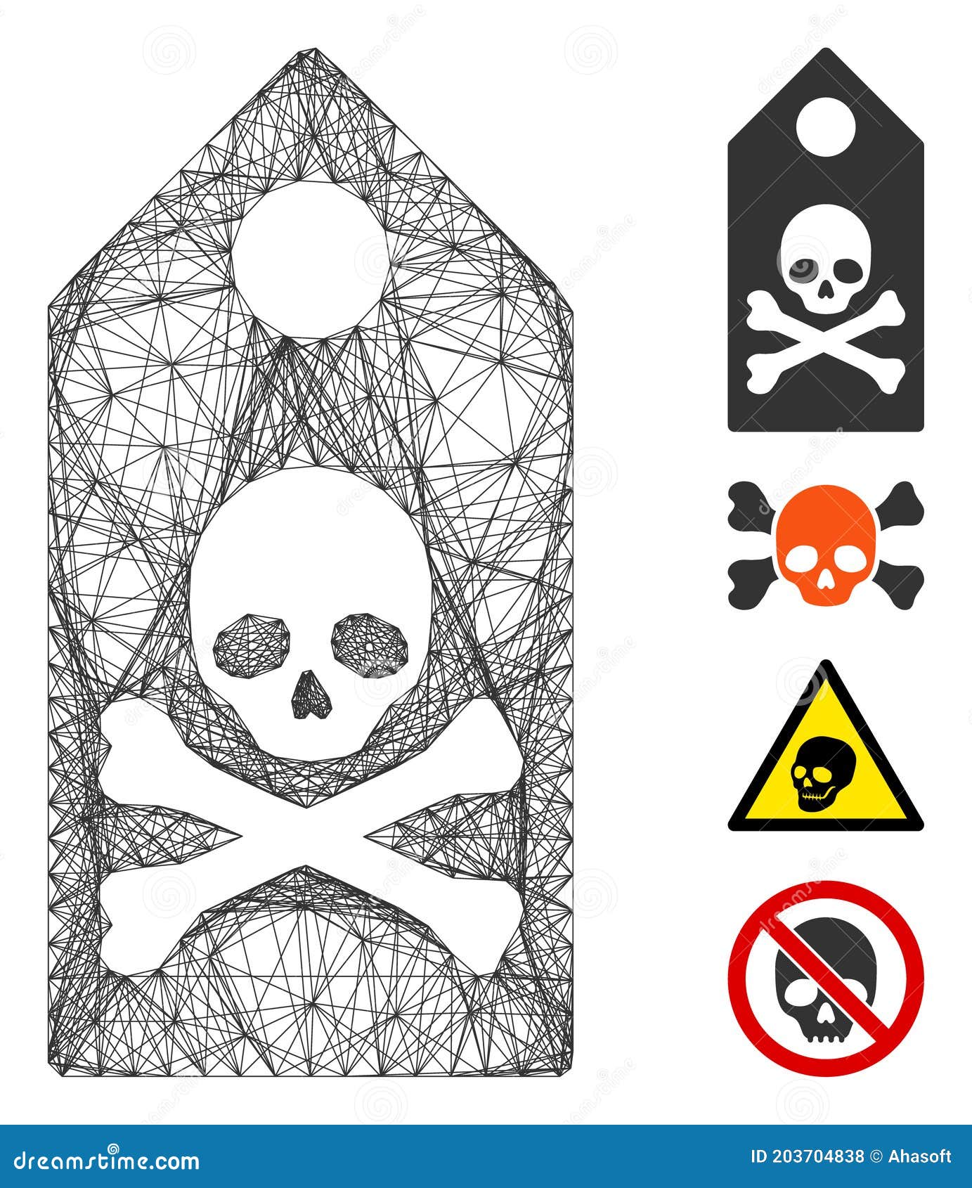 Linear Death Mark Vector Mesh Stock Illustration - Illustration of bone ...