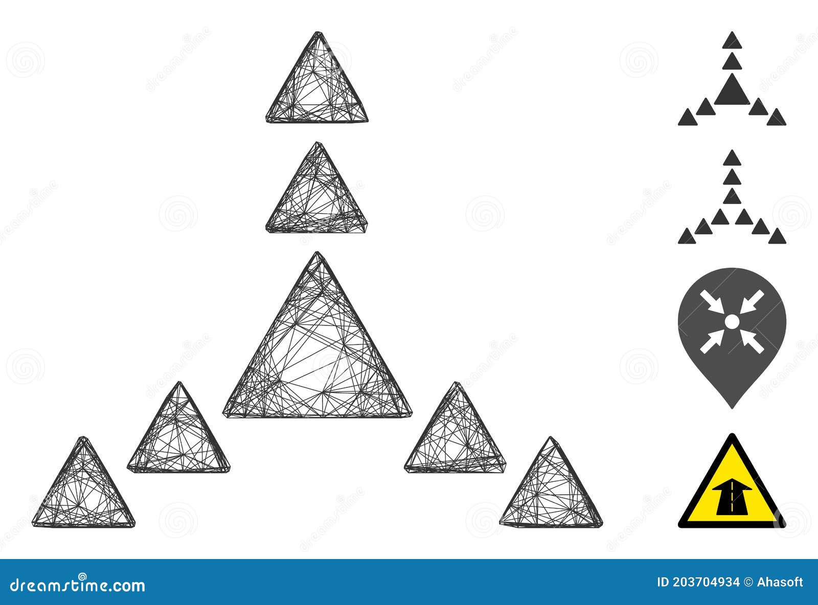 Linear Direction Triangles Vector Mesh Stock Illustration ...