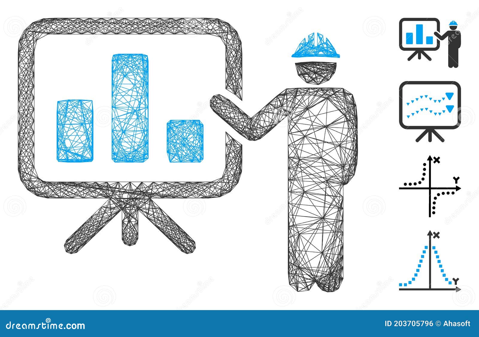 Engineer Pointing At A Glowing Question Mark And Waving His Hand ...