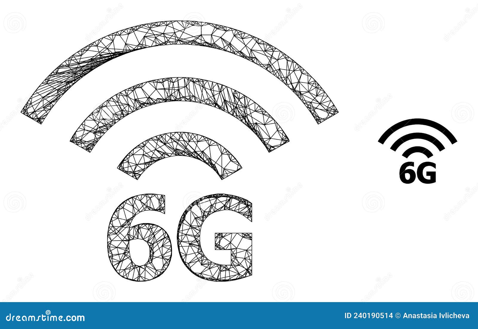 Linear Mesh 6G Radio Source Icon Stock Vector - Illustration of hotspot ...