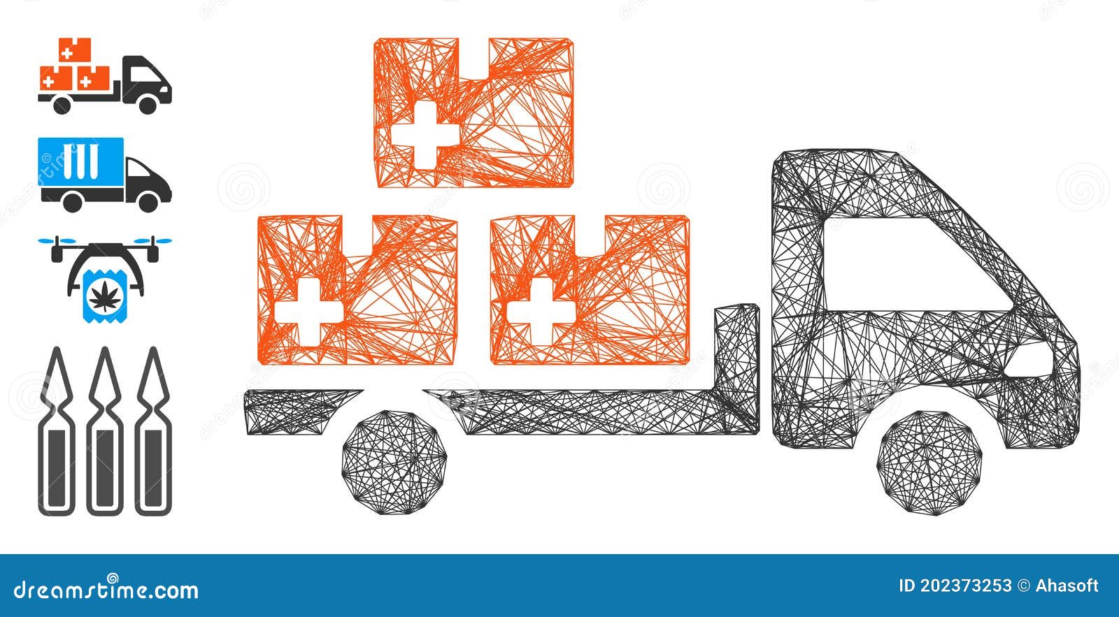 Net Medication Delivery Vector Mesh Stock Illustration - Illustration ...