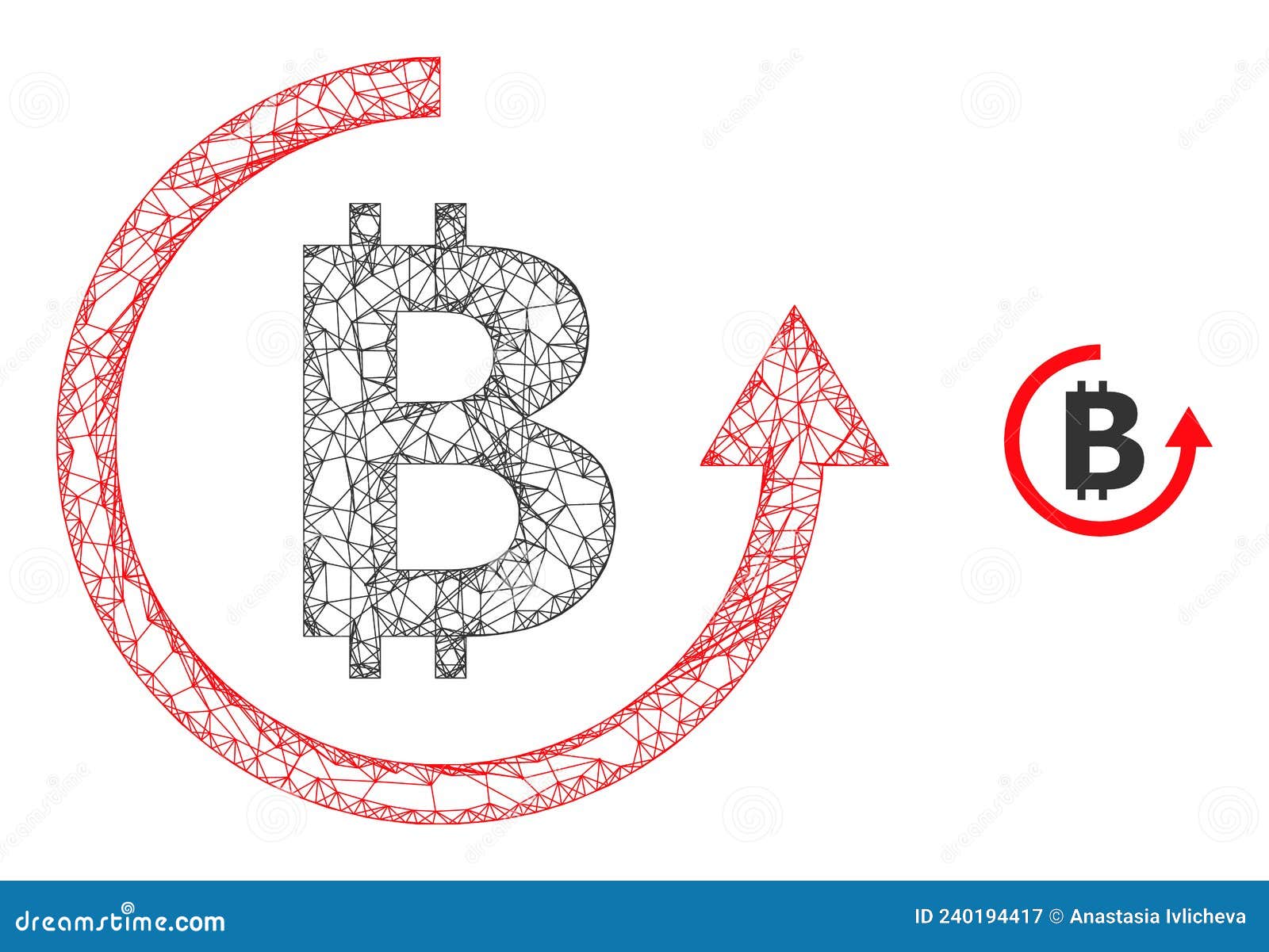 Linear Mesh Bitcoin Refund Icon Stock Vector - Illustration of business ...