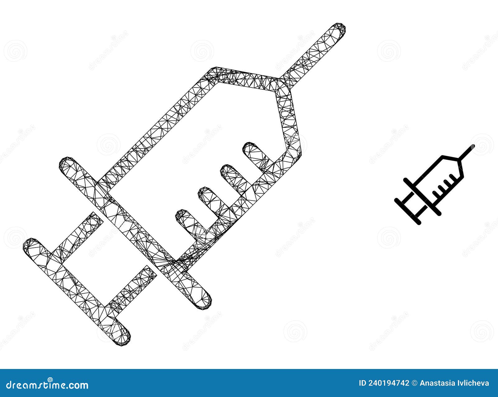 Mesh 2D Drug Syringe Icon Cartoon Vector | CartoonDealer.com #240262485