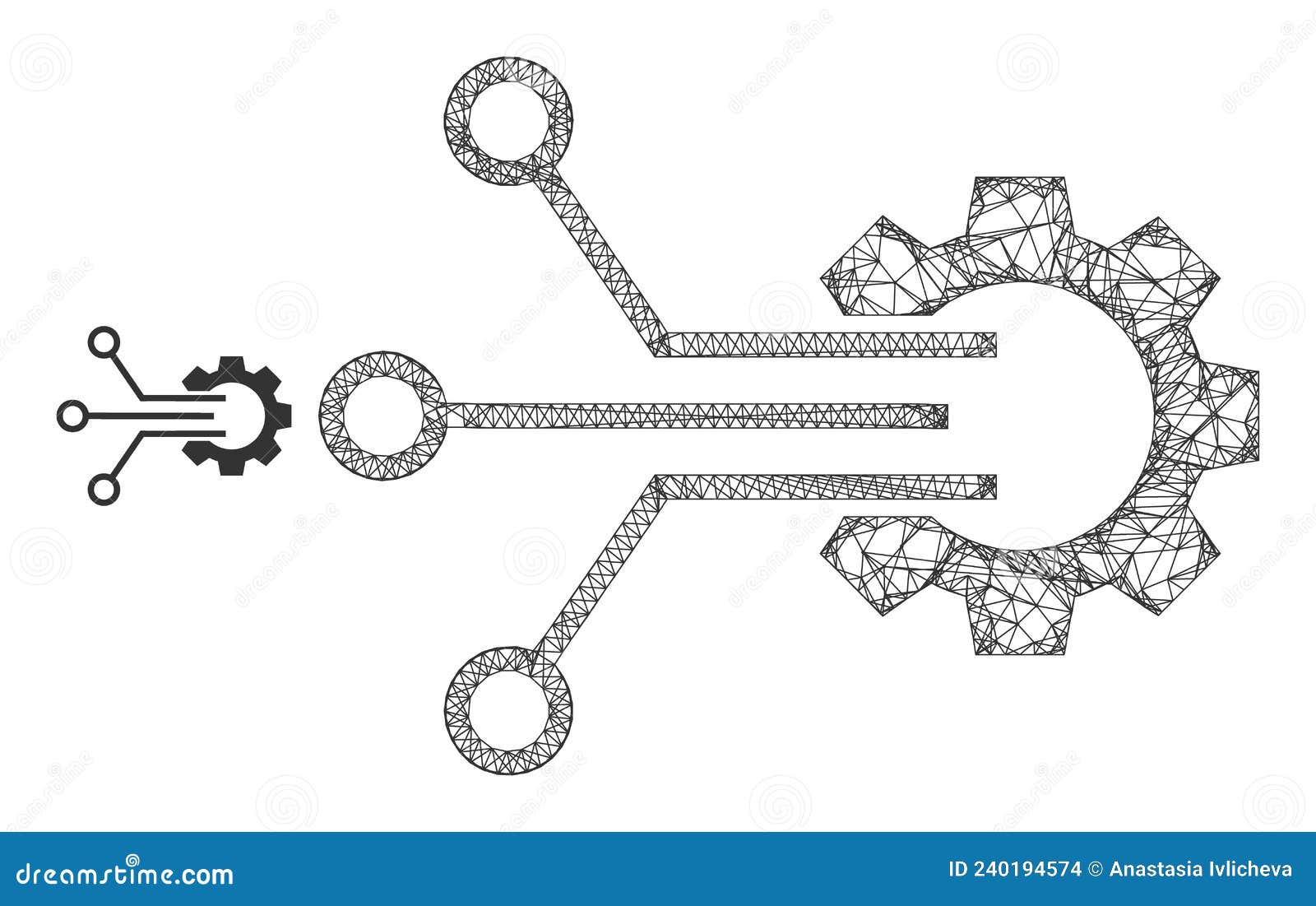 Net Mesh Gear Sensor Icon stock vector. Illustration of linear - 240194574