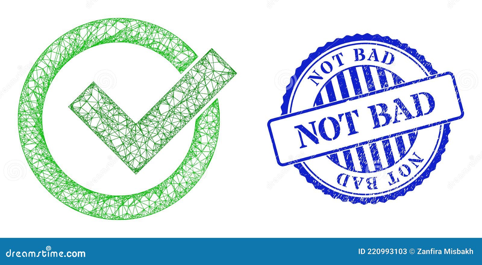 Distress Not Bad Badge and Network Validation Mesh Stock Vector ...