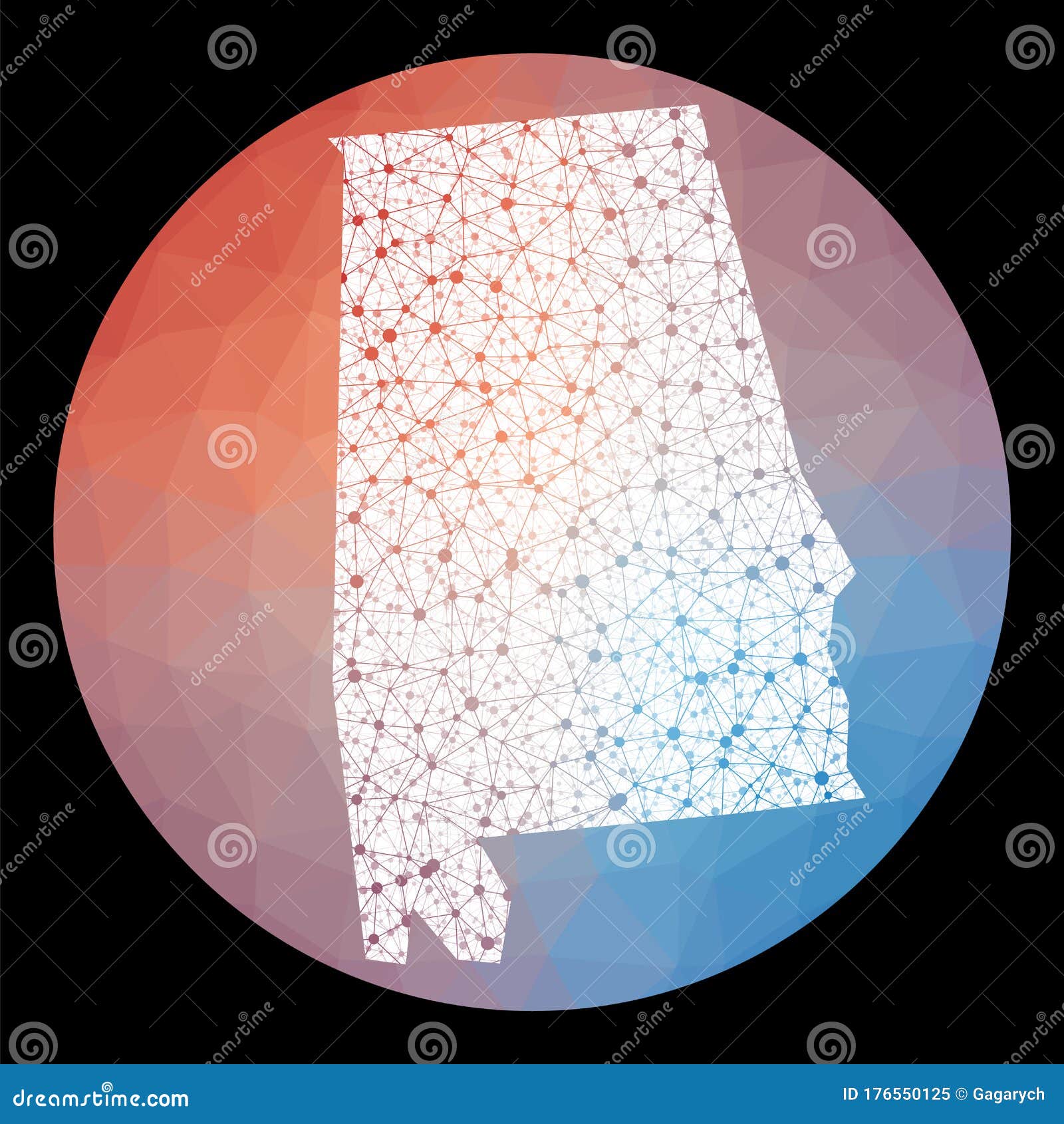 Alabama Network Map. Cartoon Vector | CartoonDealer.com #173609553