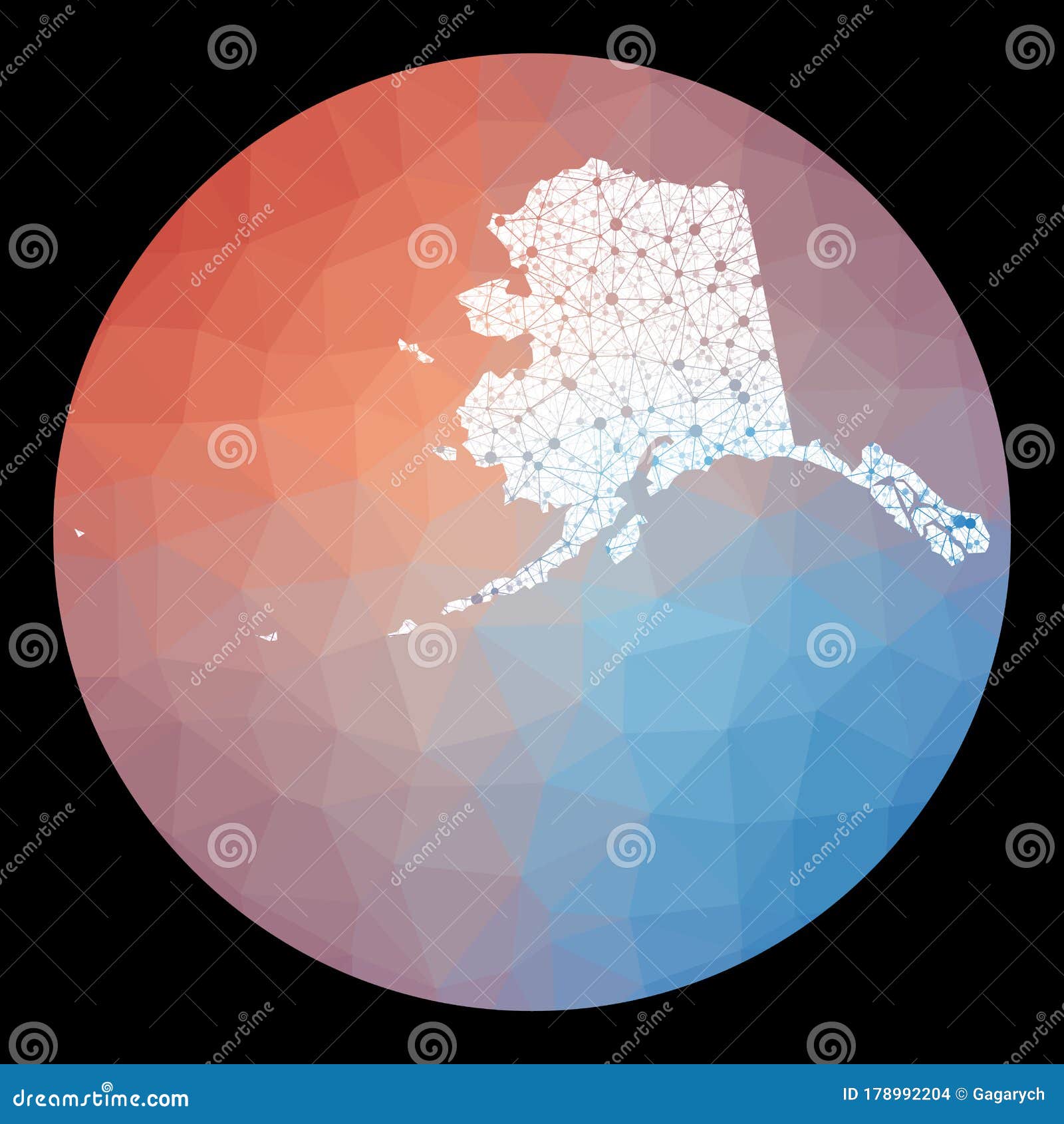Alaska Network Map. Cartoon Vector | CartoonDealer.com #86550621