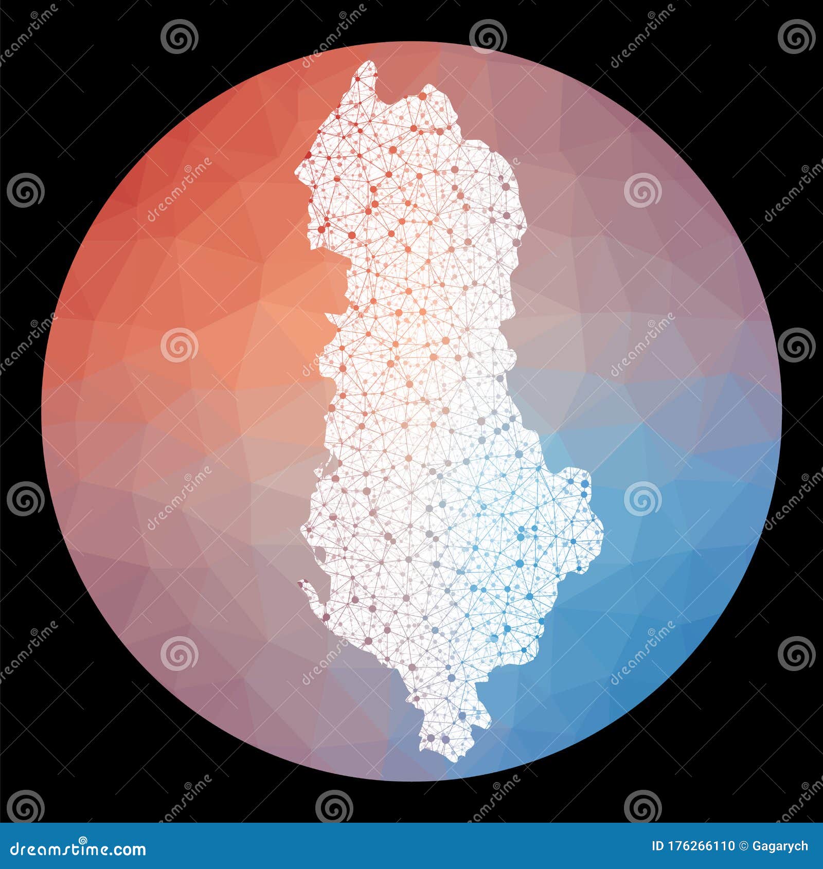 Vector Network Albania Map. Stock Vector - Illustration of design ...