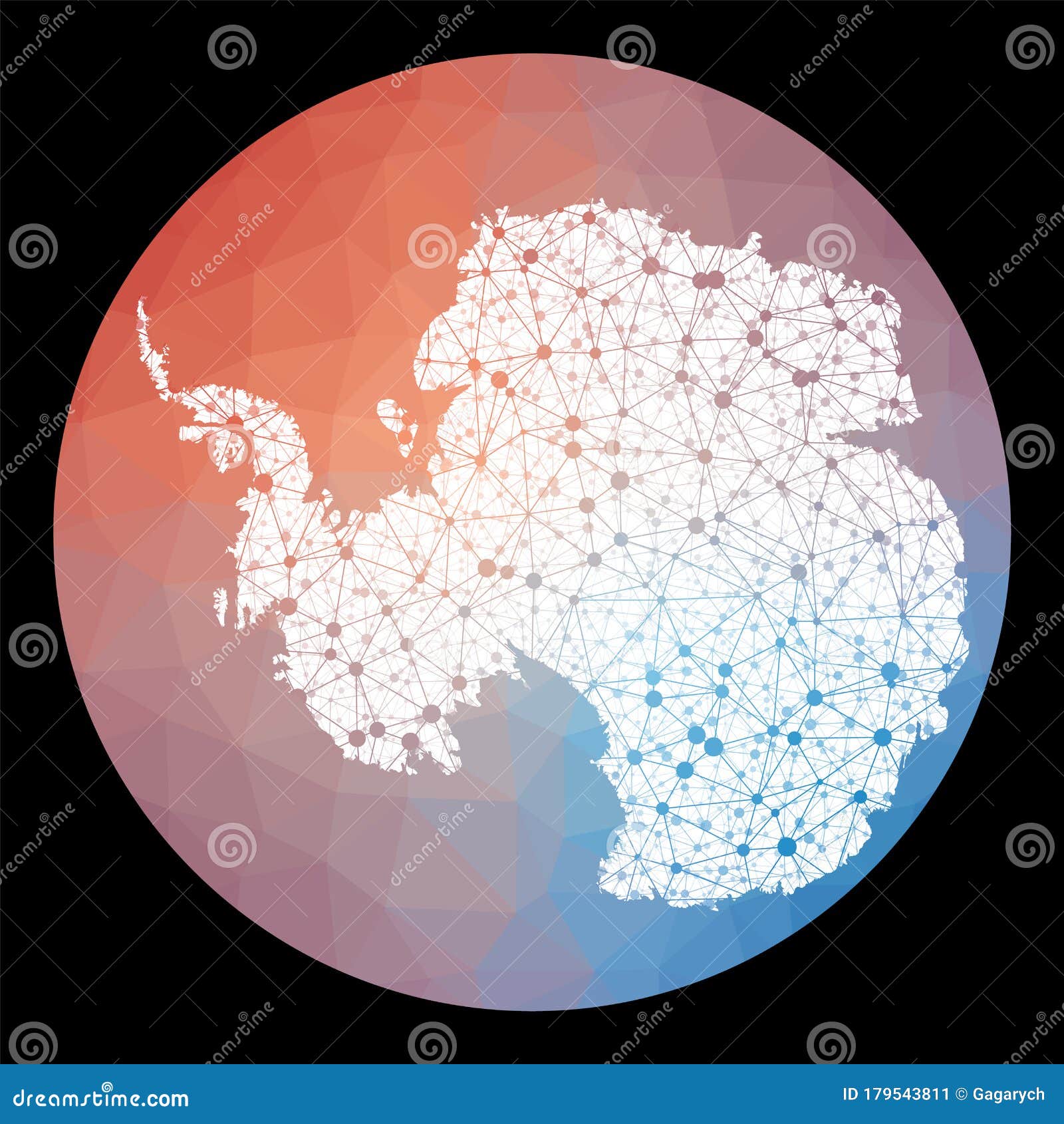 Vector Network Antarctica Map. Stock Vector - Illustration of ...