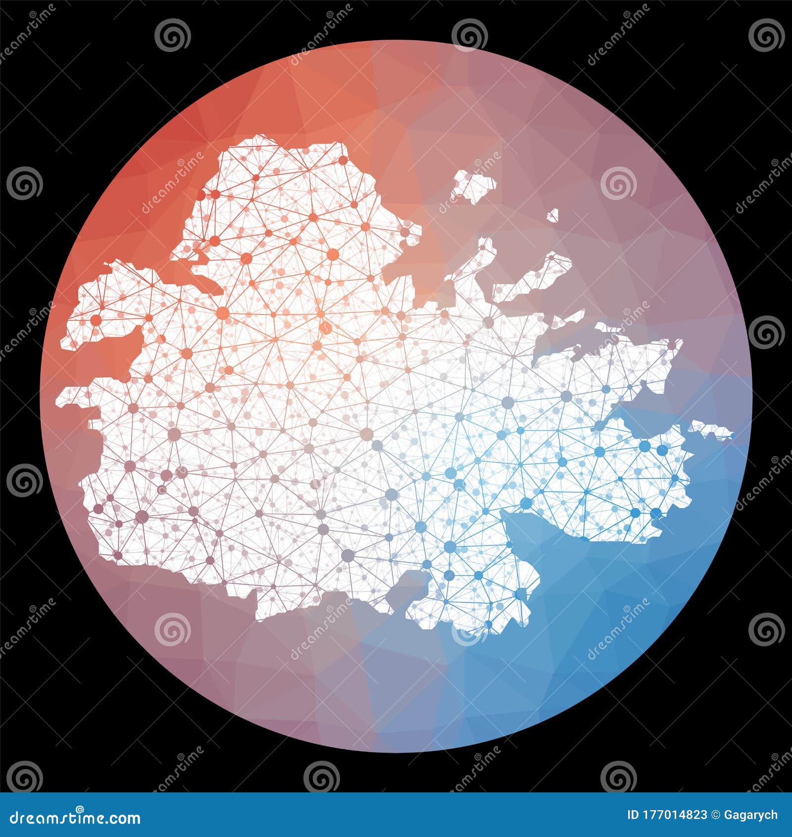 Network Map Of Antigua. Cartoon Vector | CartoonDealer.com #218095683