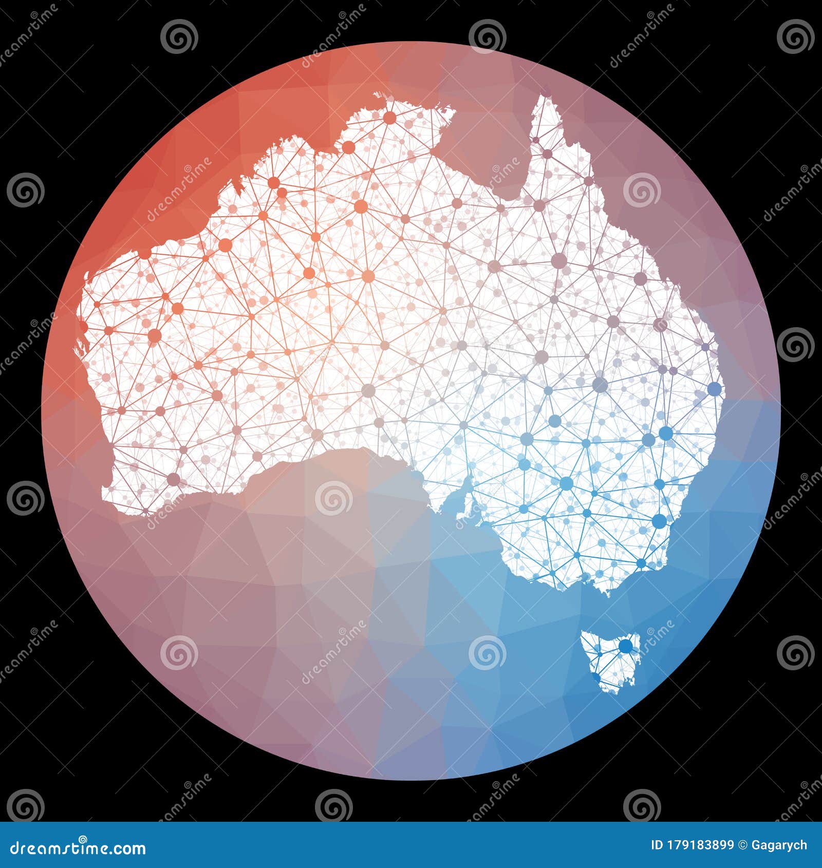 Vector Network Australia Map. Stock Vector - Illustration of network ...