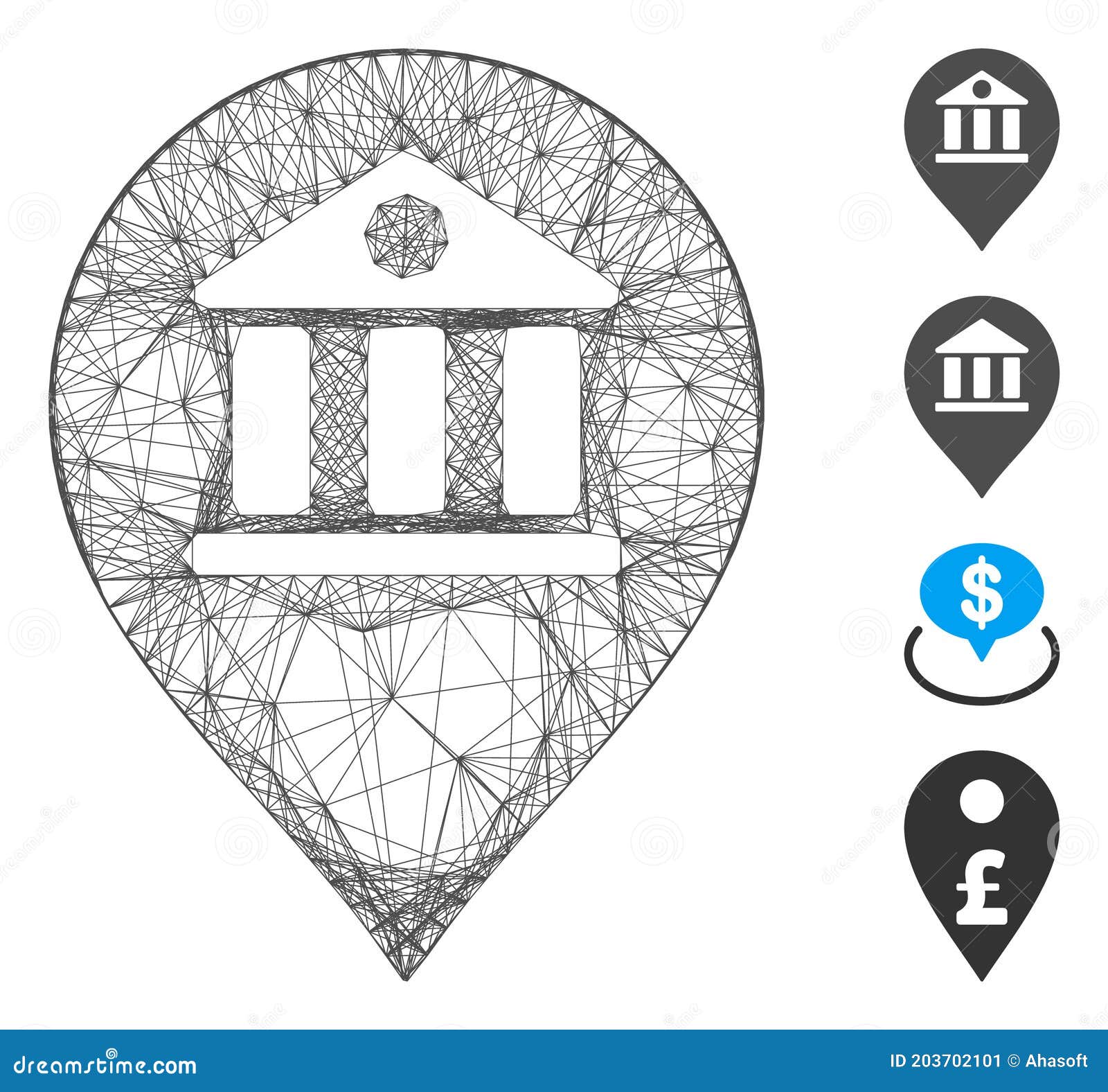 Network Bank Marker Vector Mesh Stock Illustration - Illustration of ...