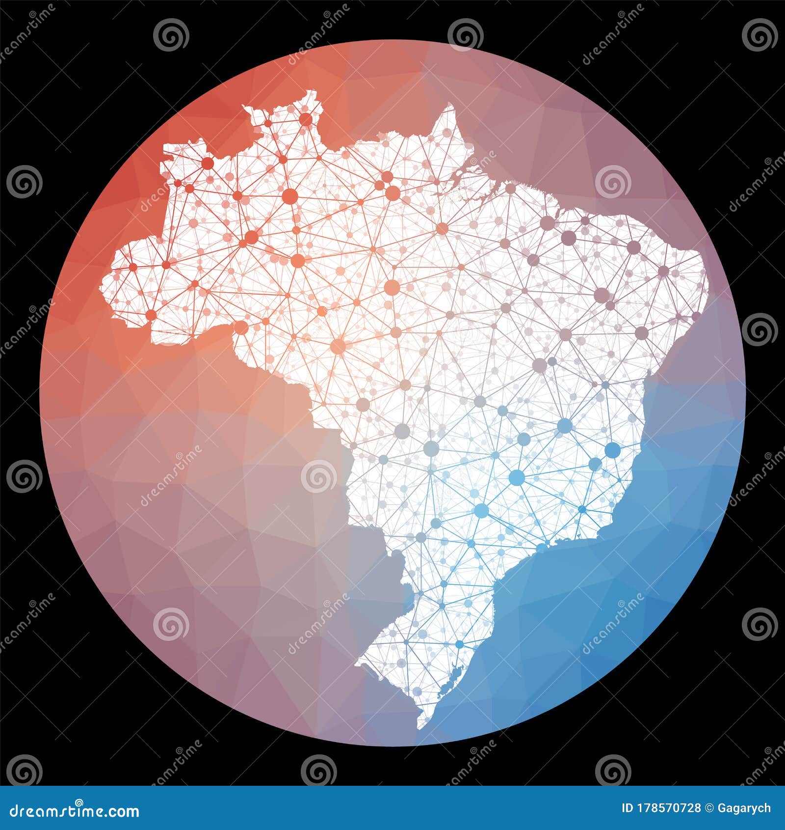 Vector network Brazil map. stock vector. Illustration of citizen ...