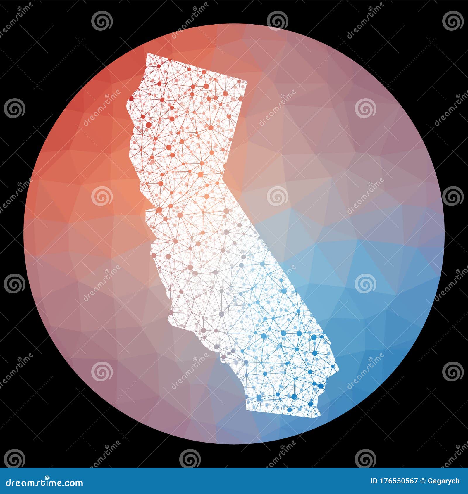 Vector Network California Map. Stock Vector - Illustration of national ...