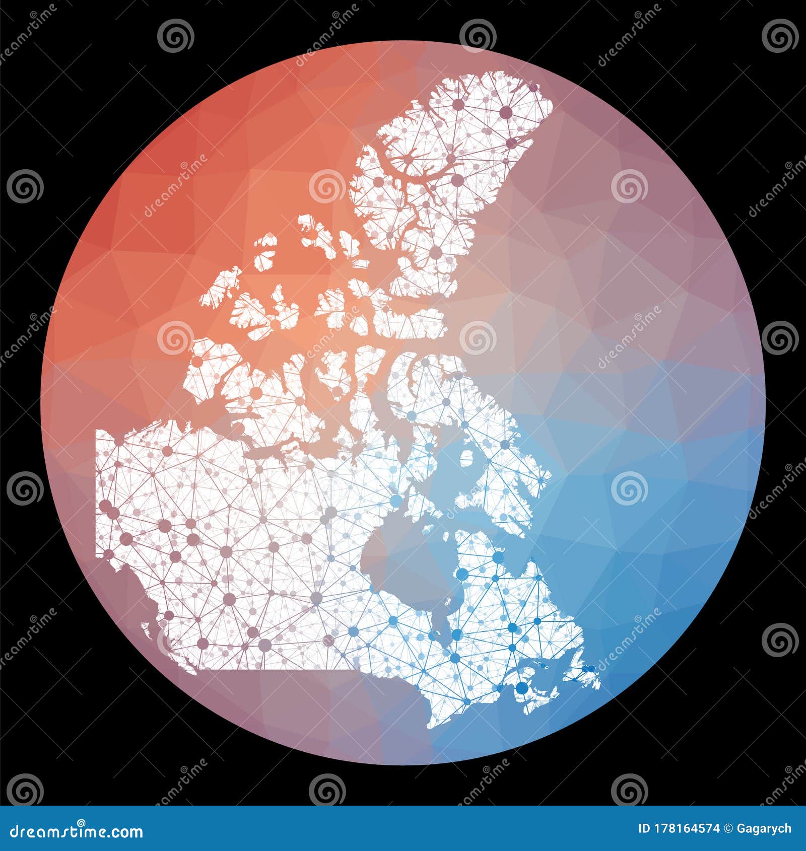 Vector network Canada map. stock vector. Illustration of abstract ...