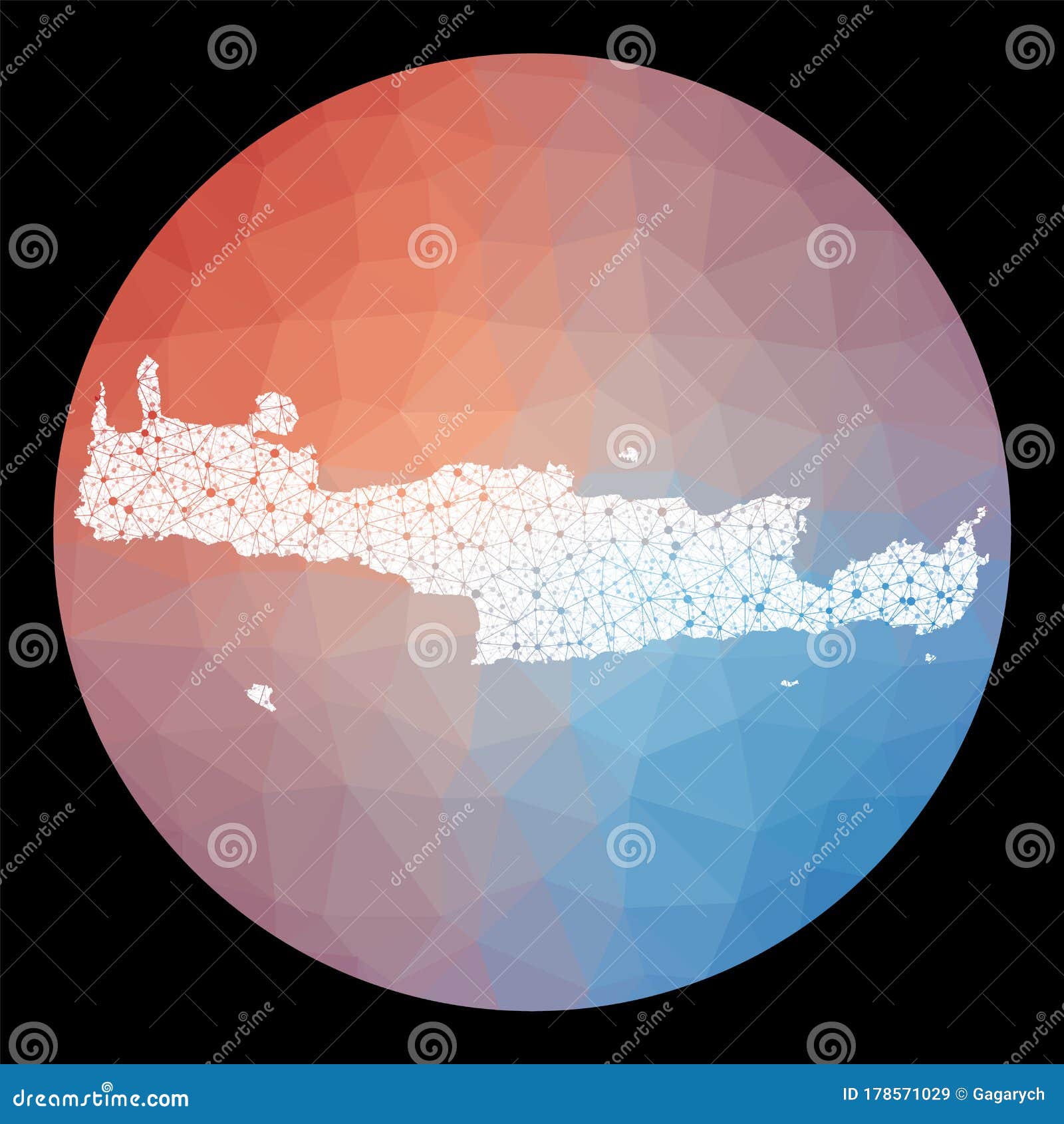 Vector network Crete map. stock vector. Illustration of island - 178571029