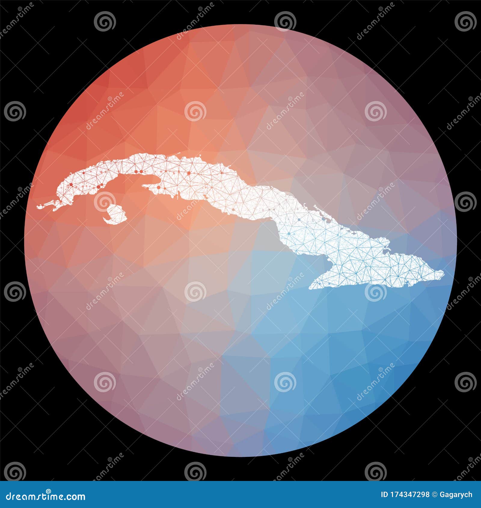 Vector network Cuba map. stock vector. Illustration of background ...