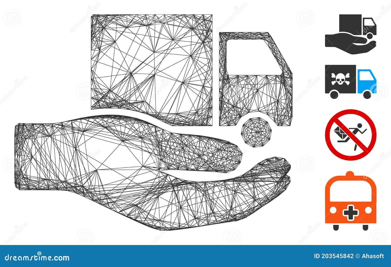 Network Delivery Service Hand Vector Mesh Stock Illustration ...