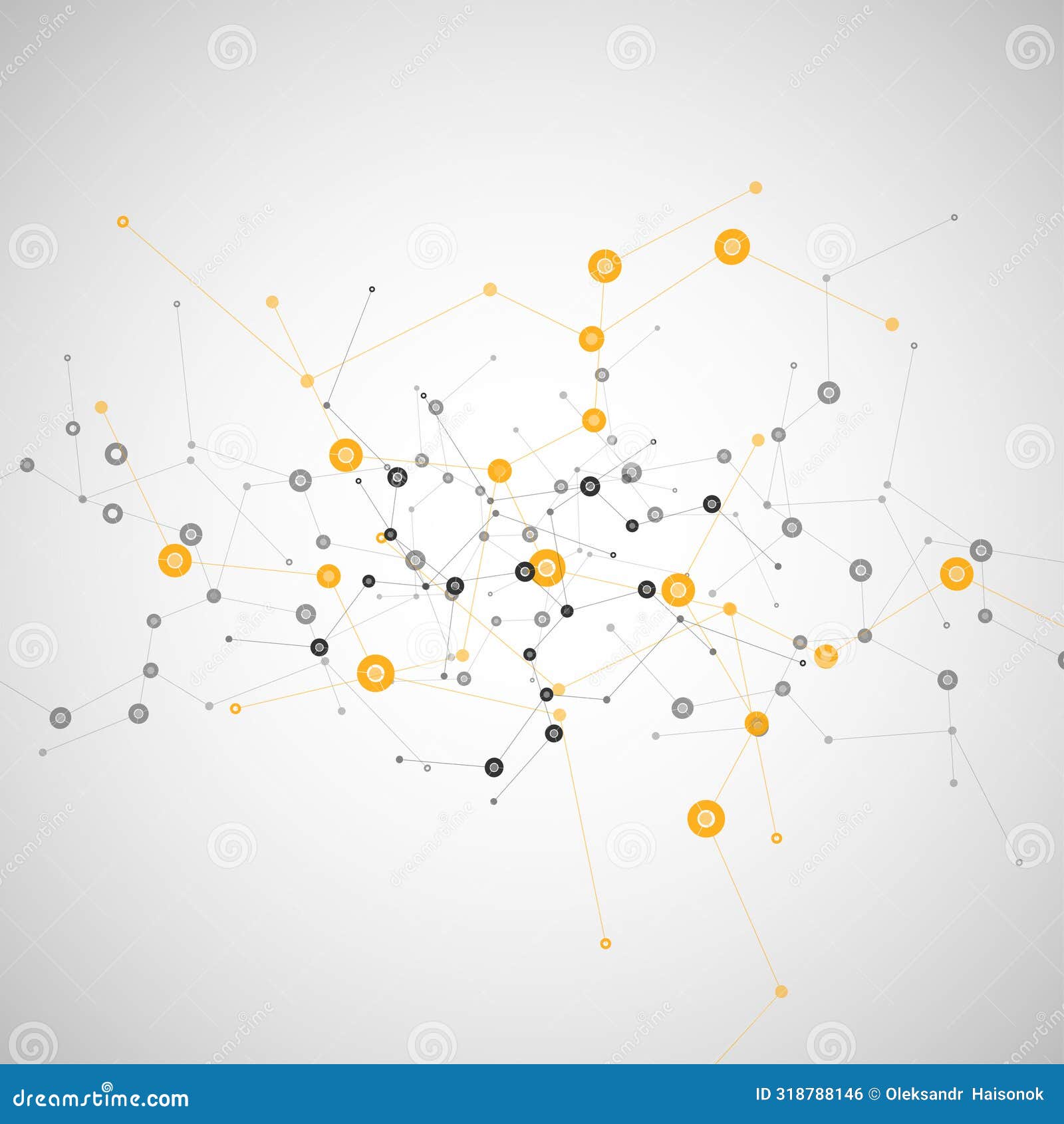 Vector Network Design. Connect Dots and Lines Stock Vector ...