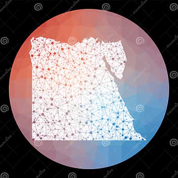 Vector network Egypt map. stock vector. Illustration of country - 176343971