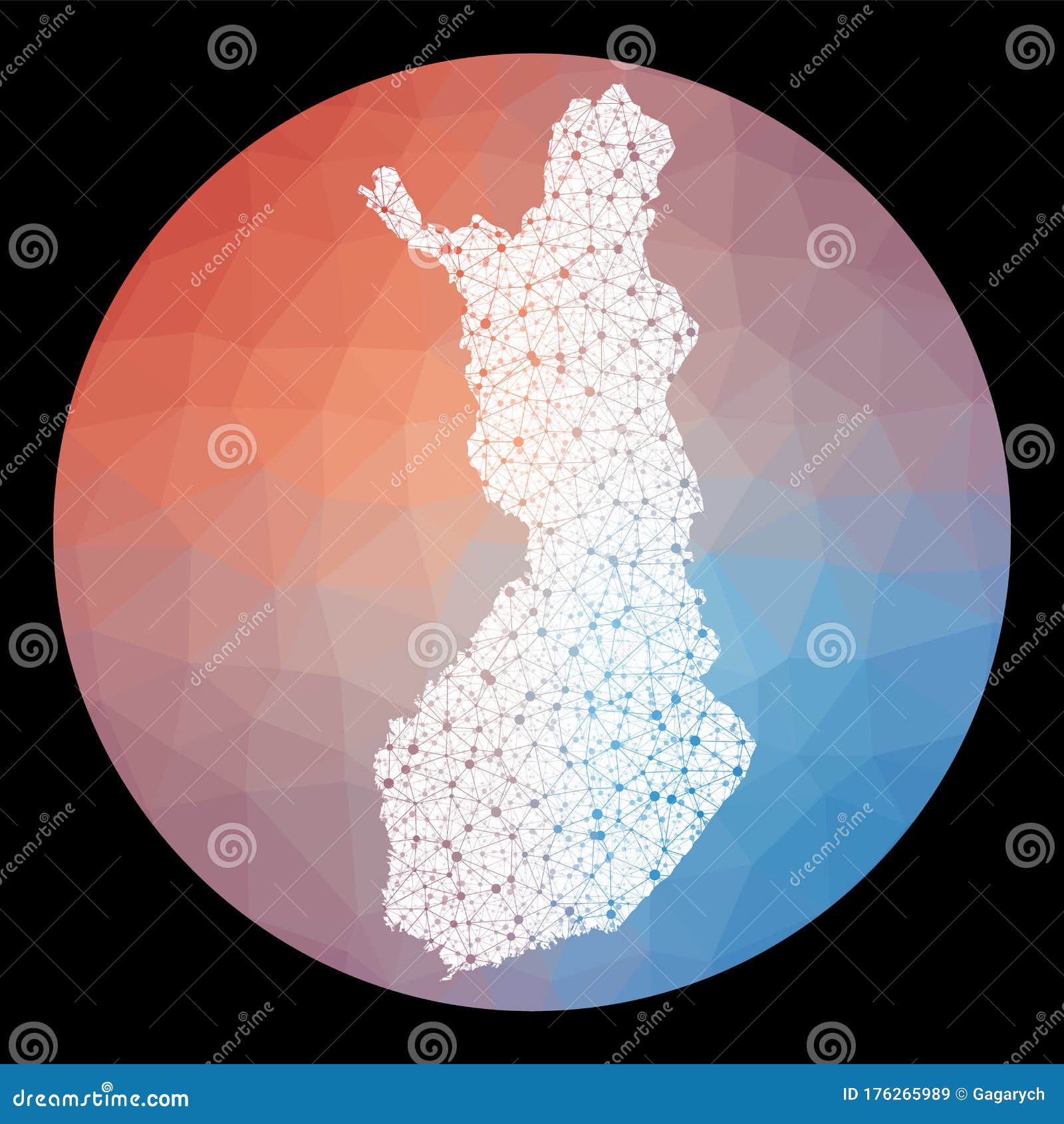 Vector Network Finland Map. Stock Vector - Illustration of artistic ...