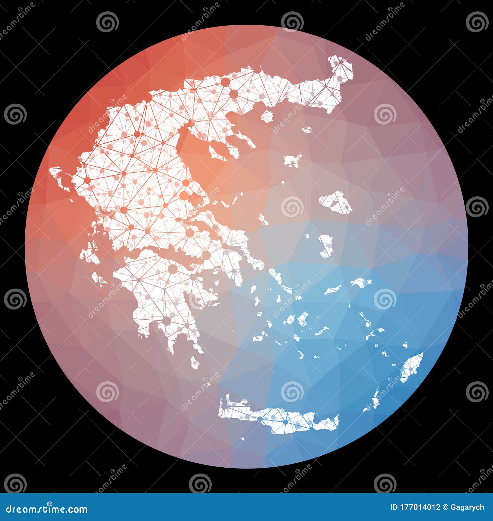 Vector network Greece map. stock vector. Illustration of hellenic ...