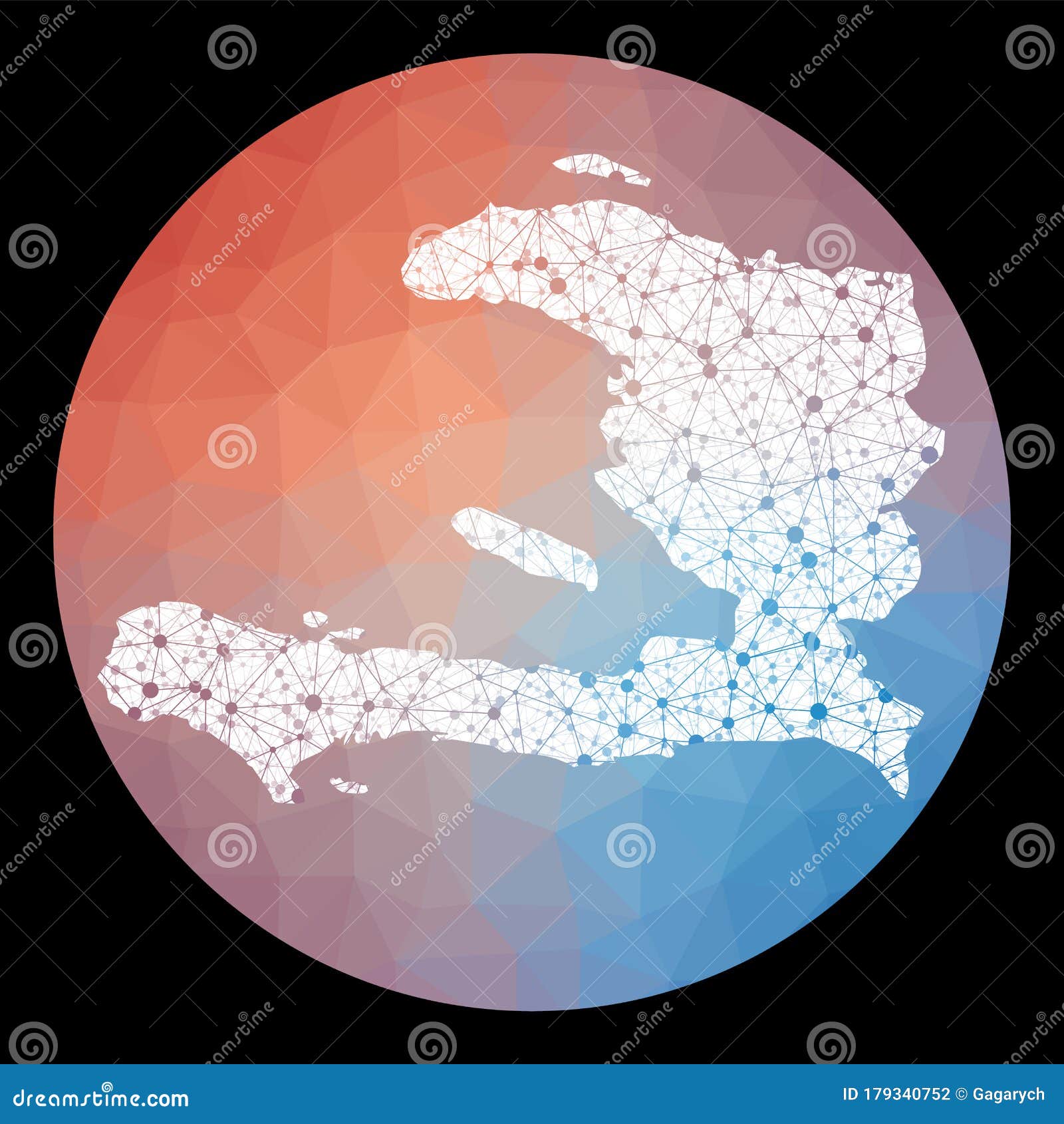 Vector network Haiti map. stock vector. Illustration of line - 179340752