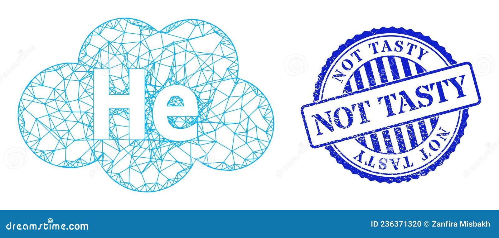 Textured Not Tasty Badge and Hatched Helium Cloud Web Mesh Stock Vector ...
