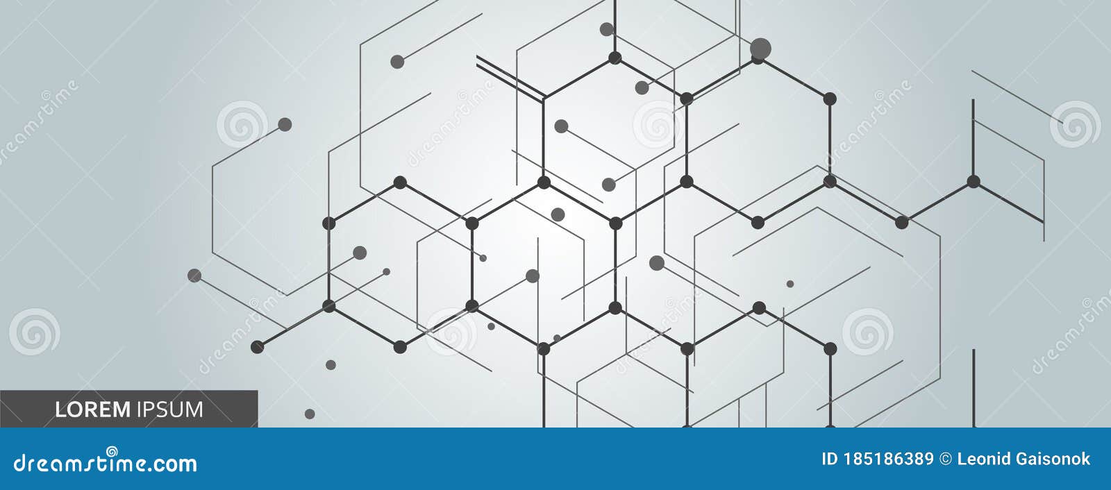 Vector Network Hexagon and Connected Cells Background Stock ...