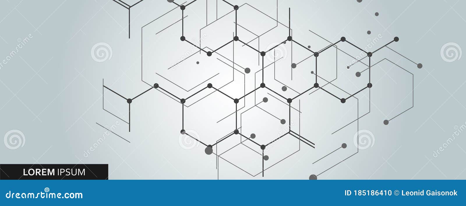 Vector Network Hexagon and Connected Cells Background Stock ...