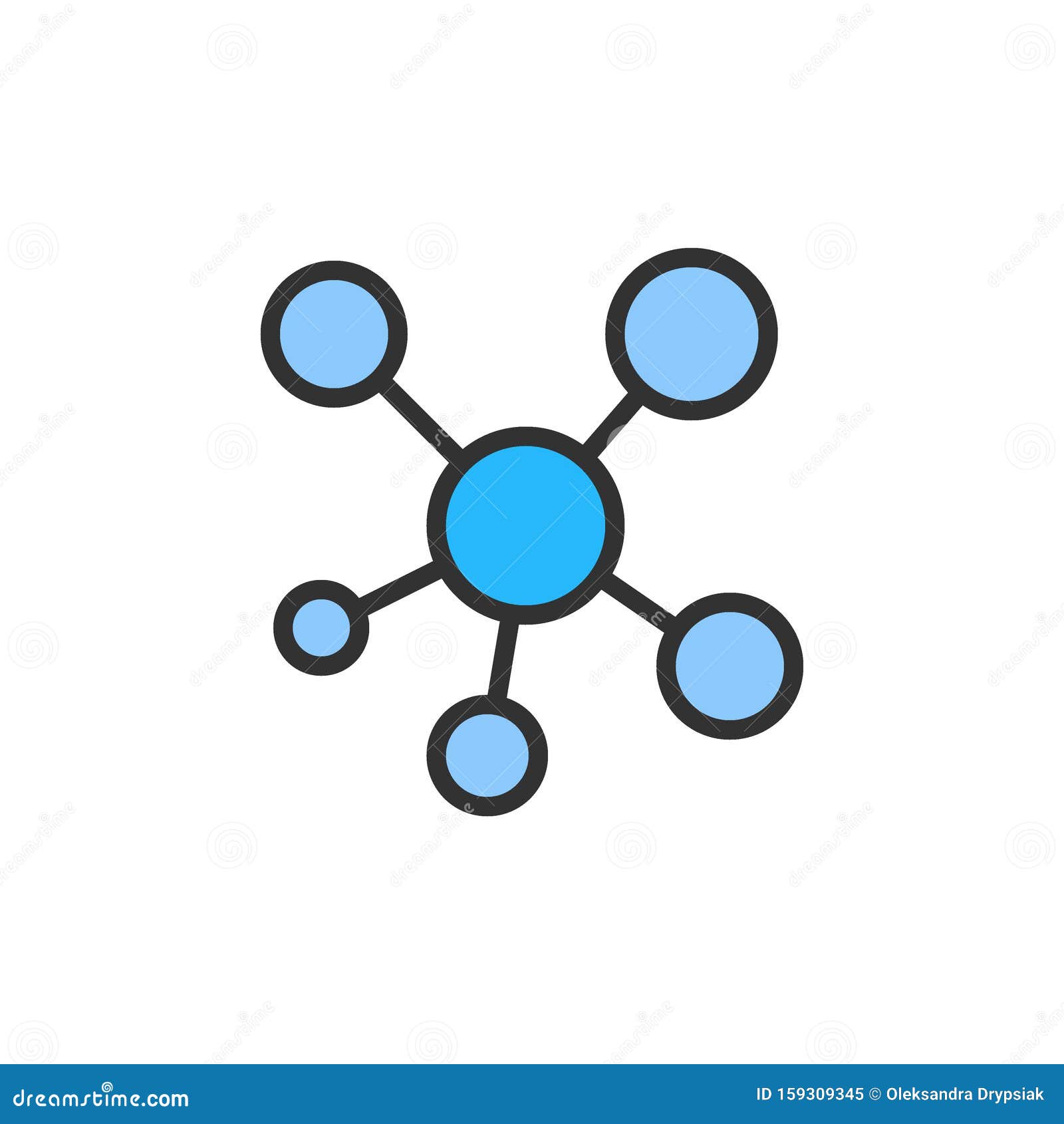 Vector Network, Hub Connection Flat Color Line Icon. Stock Vector ...