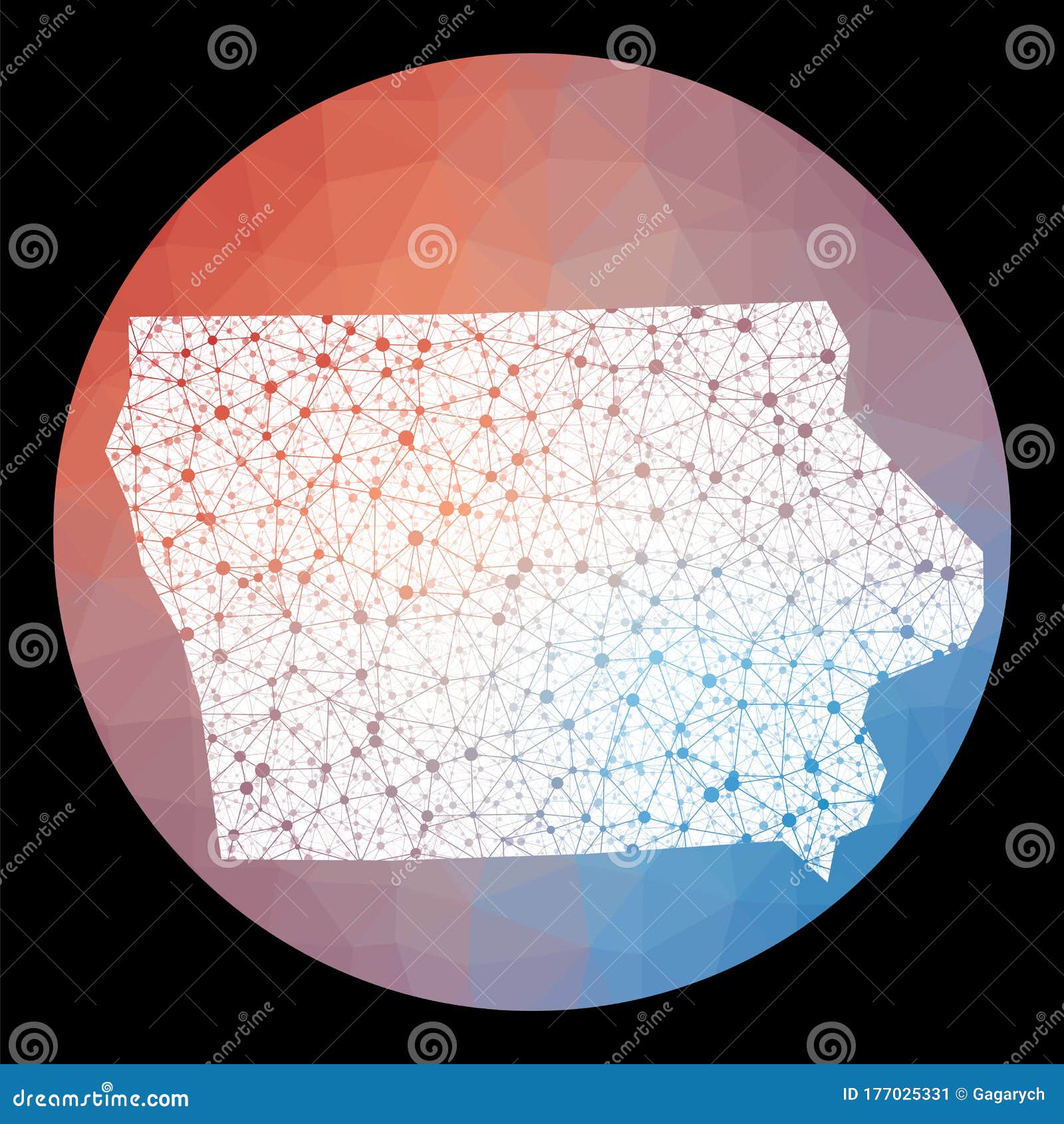 Iowa Network Map. Cartoon Vector | CartoonDealer.com #92605323