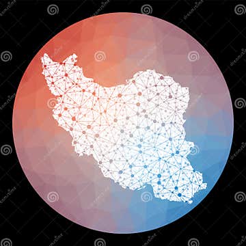 Vector network Iran map. stock vector. Illustration of iranian - 176549952