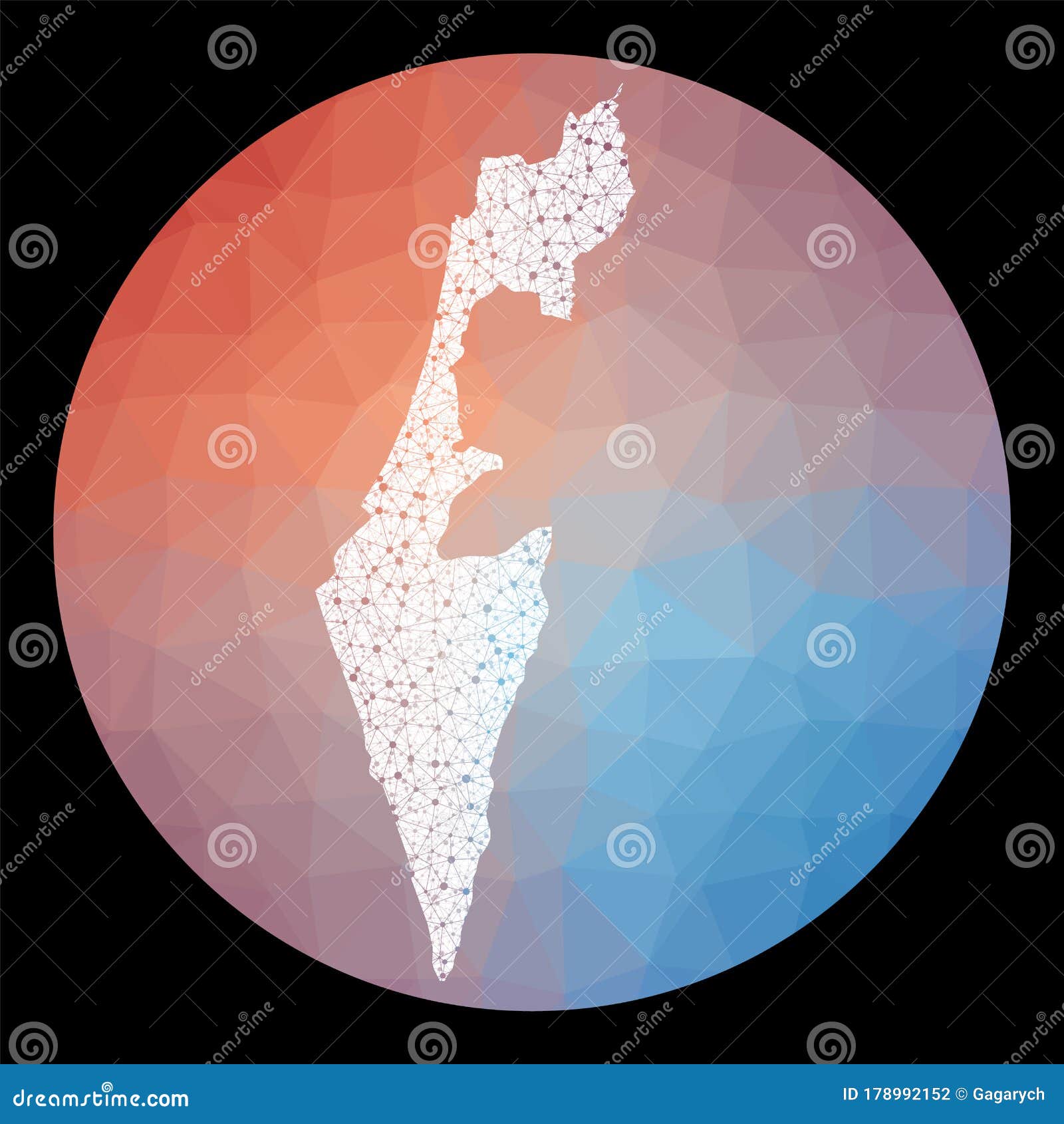 Vector network Israel map. stock vector. Illustration of democracy ...